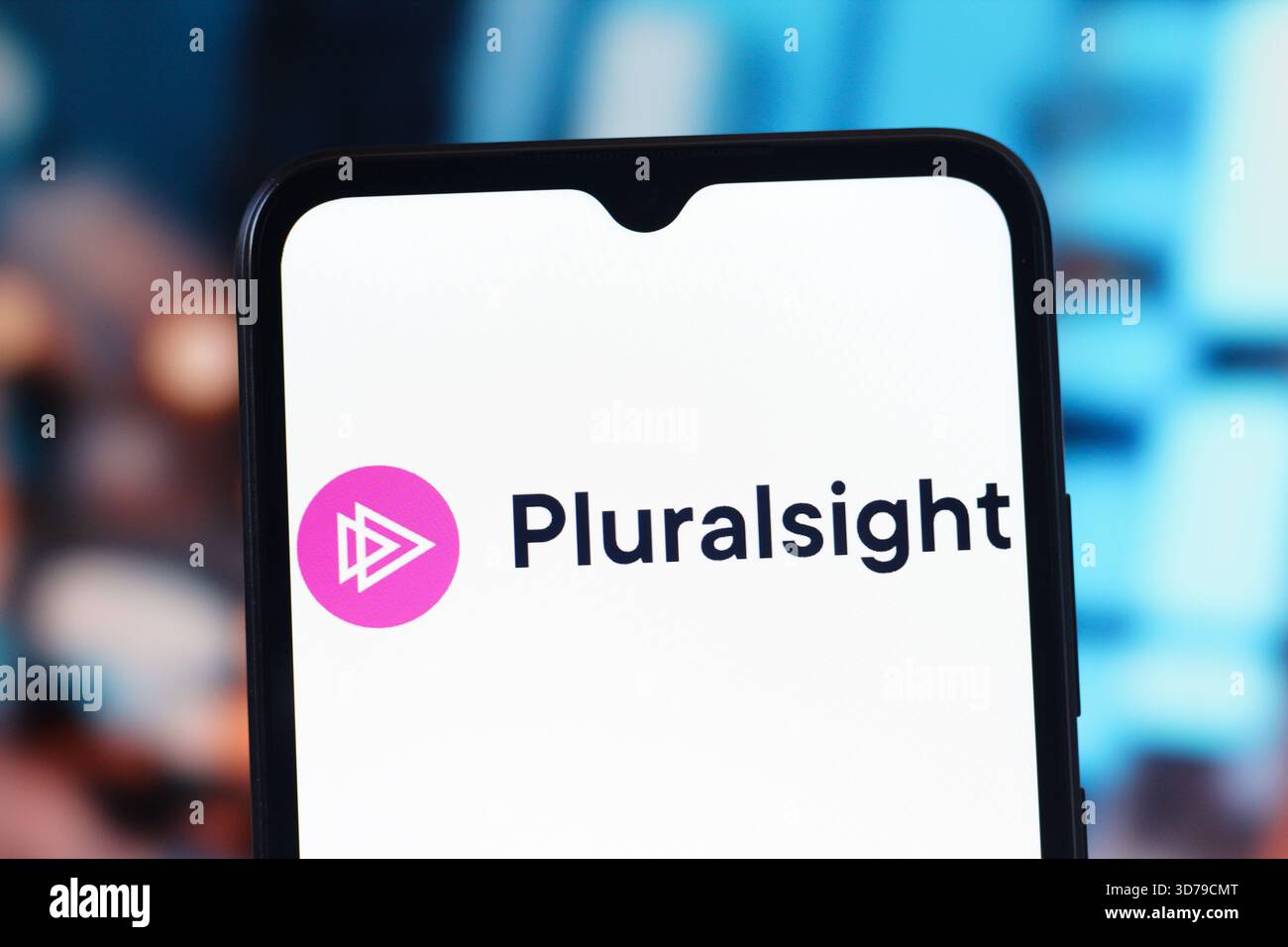 In this photo illustration, the Pluralsight (Plural Sight) logo is seen ...