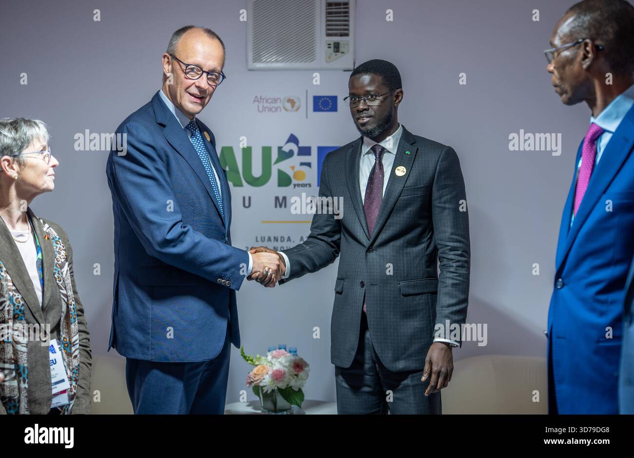 24 November 2025, Angola, Luanda: German Chancellor Friedrich Merz (CDU ...