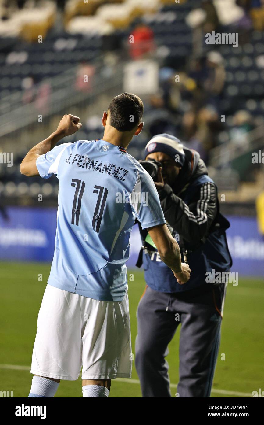 Nov 23, 2025; Chester, Pennsylvania, USA; New York City FC forward ...