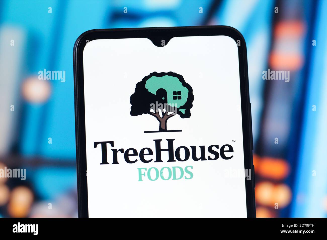 In this photo illustration, the Tree House Foods (THS) logo is seen ...