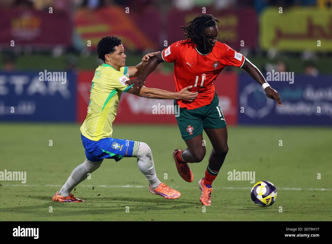 Brazil's Angelo fights for the ball against Portugal's Stevan Manuel ...