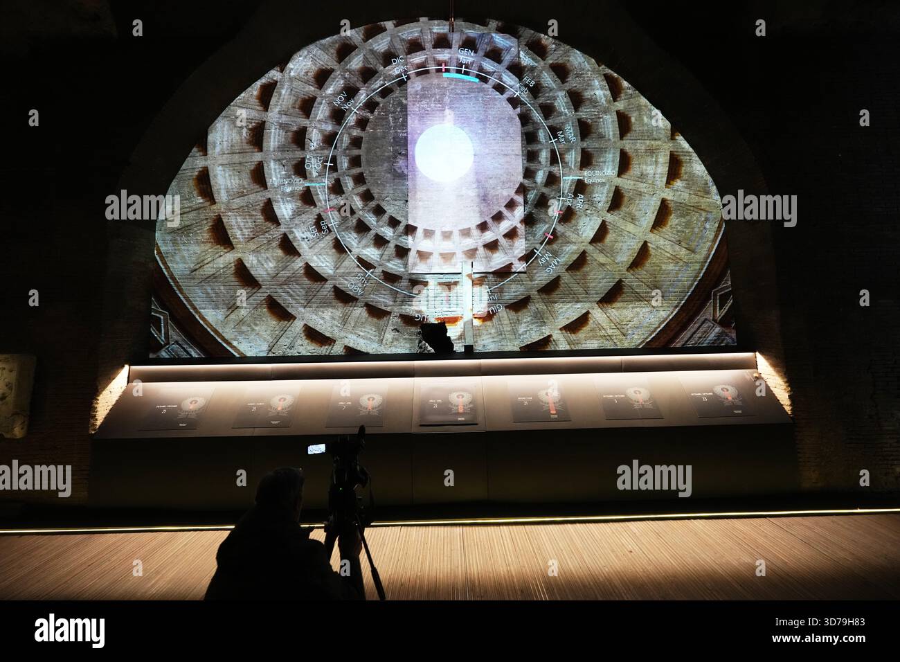 An interactive installation showing the Pantheon roof is shown during a ...