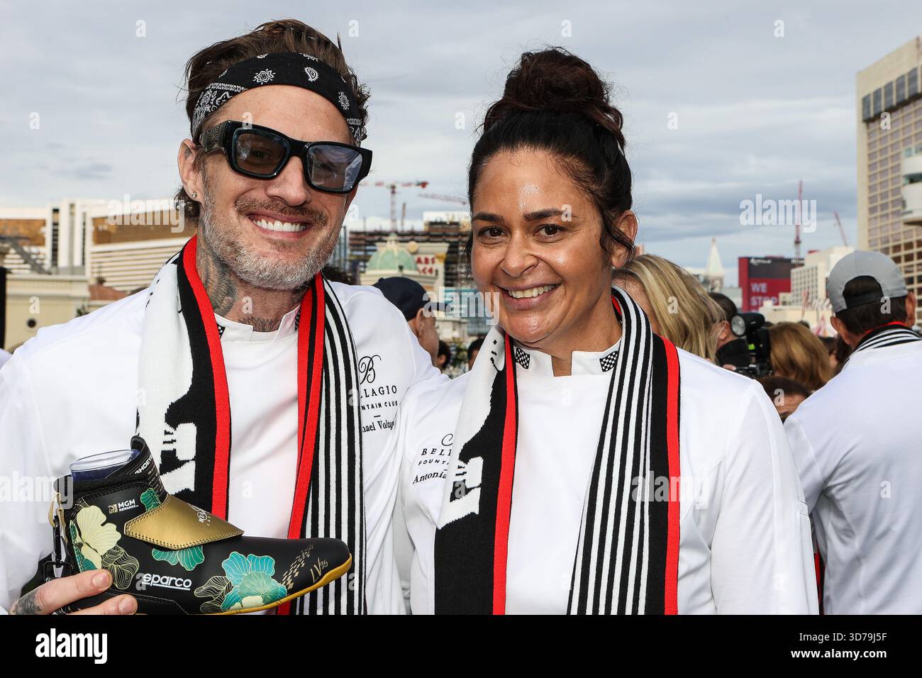 November 22, 2025: Chefs Michael Voltaggio and Antonia Lofaso pose for ...