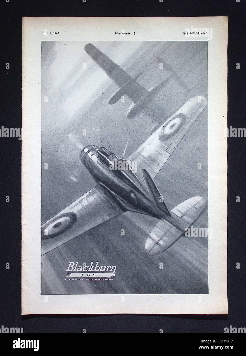 Original 1940 aviation advertisement showing the Blackburn Roc naval ...