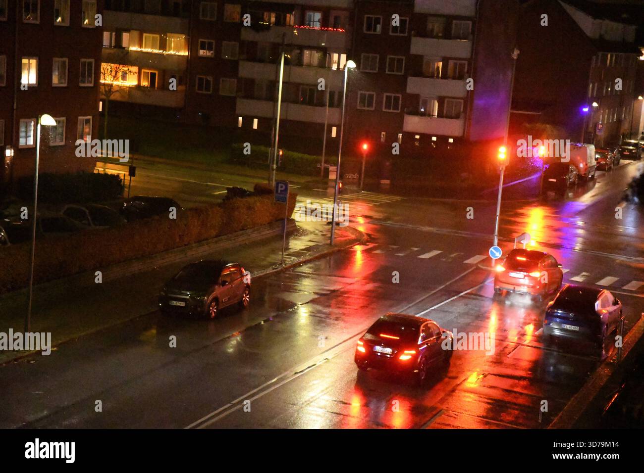 Copenhagen/ Denmark/24 .november 2025/.rain fall at evening and night ...