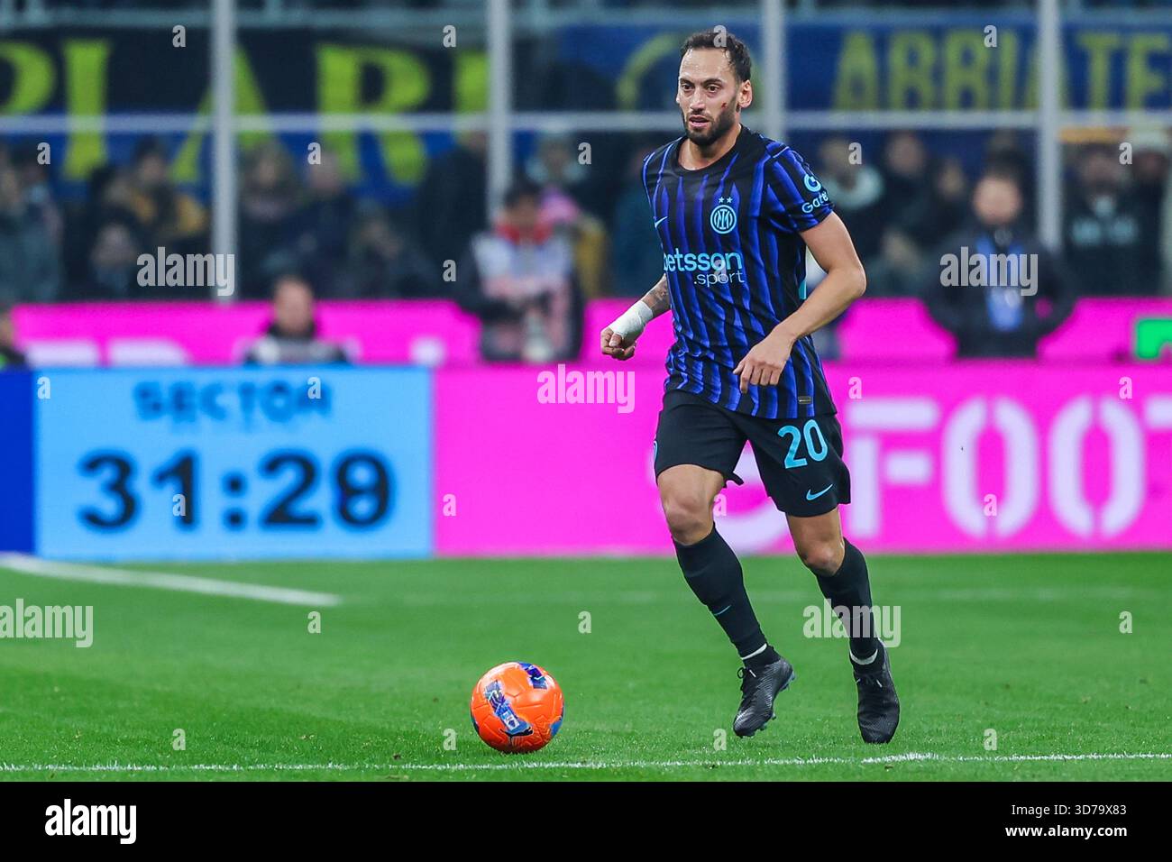 Hakan Calhanoglu of FC Internazionale seen in action during Serie A ...