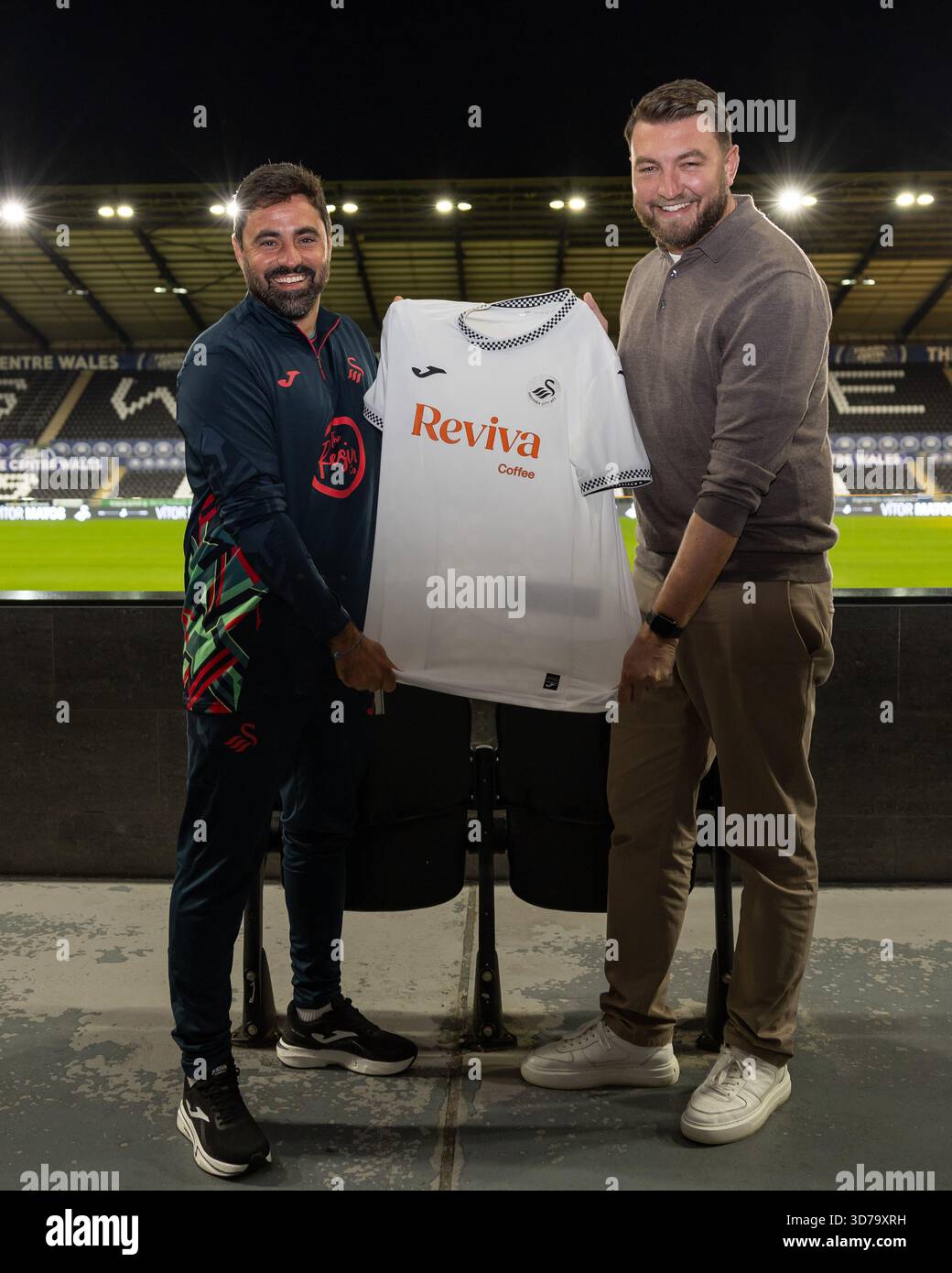 Tom Gorringe Chief Executive Officer of Swansea City (R) and Vitor ...