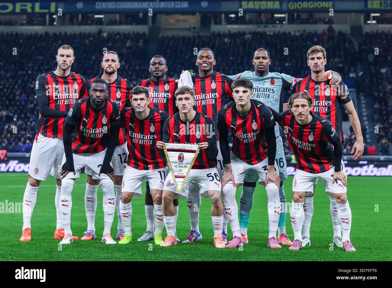 AC Milan players line up during Serie A 2025/26 football match between ...