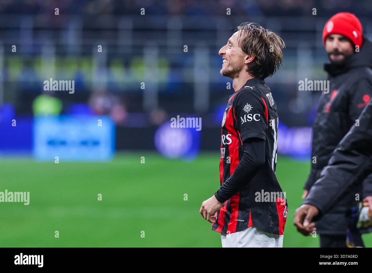 Luka Modric of AC Milan celebrates the victory at the end of the match ...