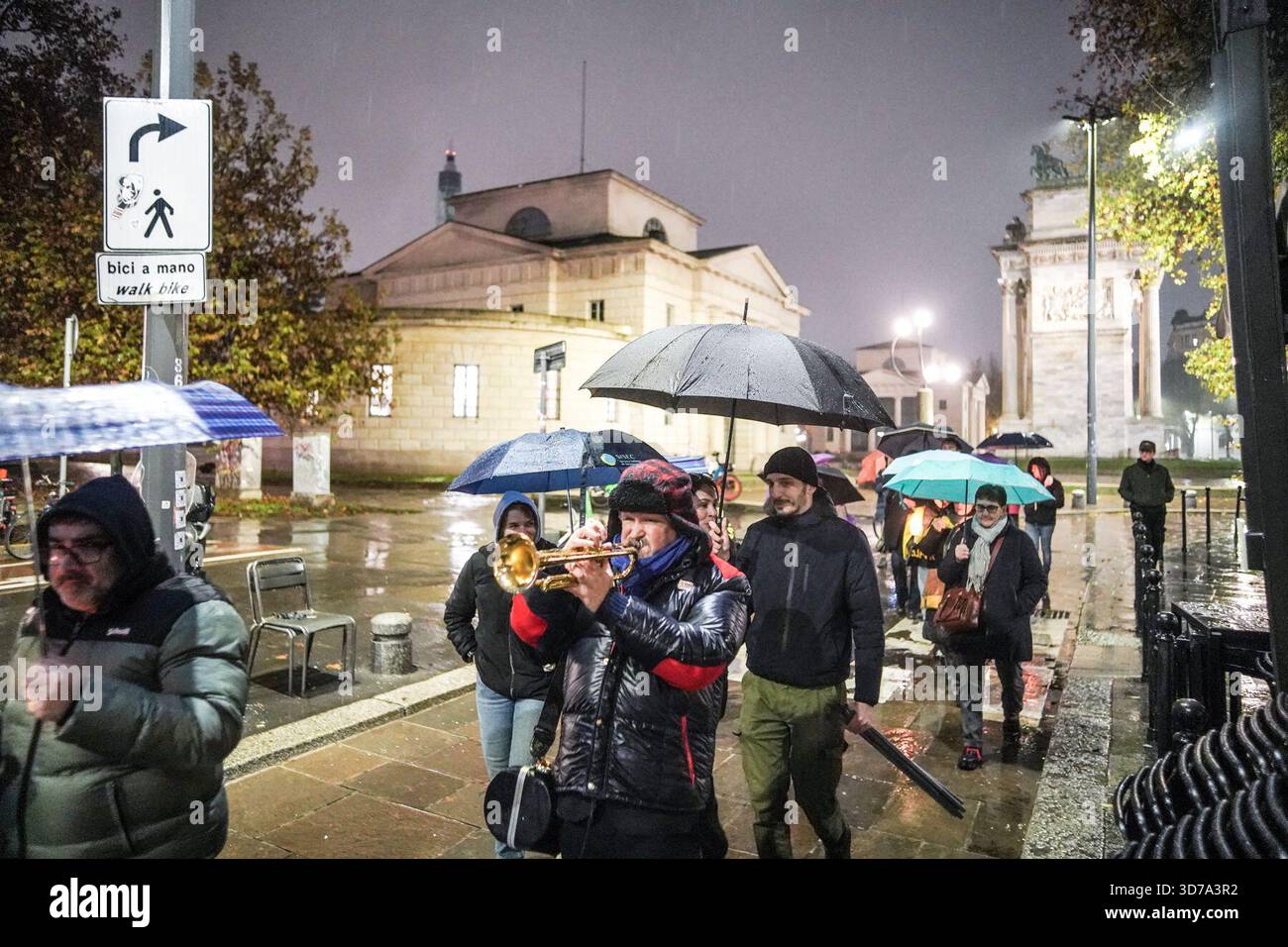 MILAN - A torchlight procession organized by Libera Milano departed ...