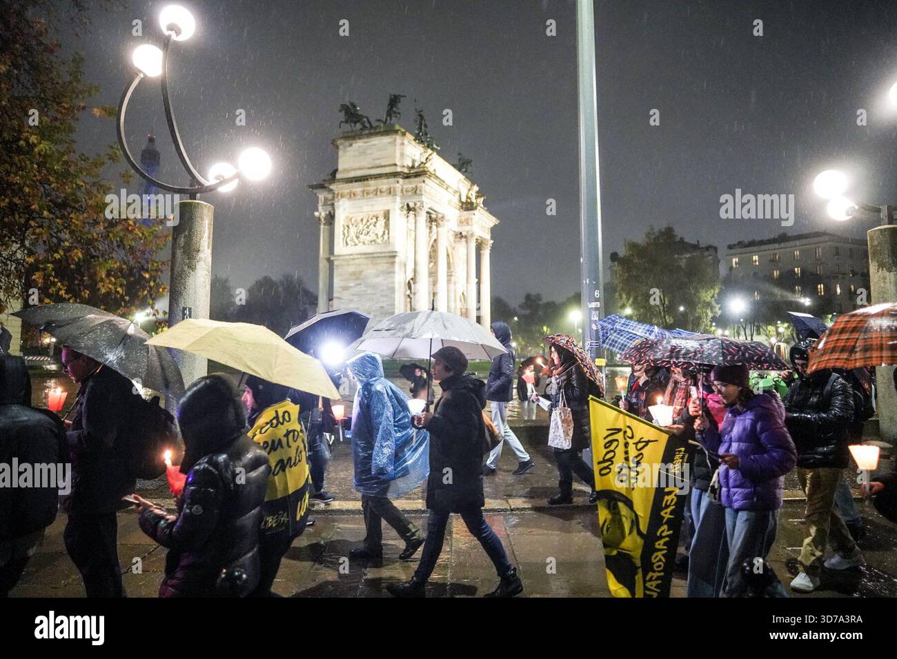 MILAN - A torchlight procession organized by Libera Milano departed ...