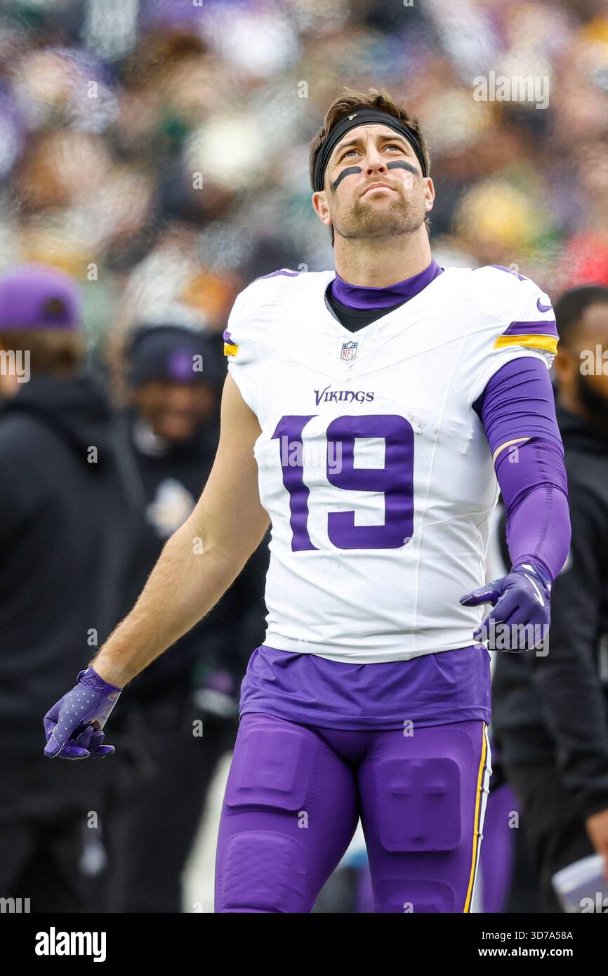 Minnesota Vikings wide receiver Adam Thielen on the sidelines during an ...