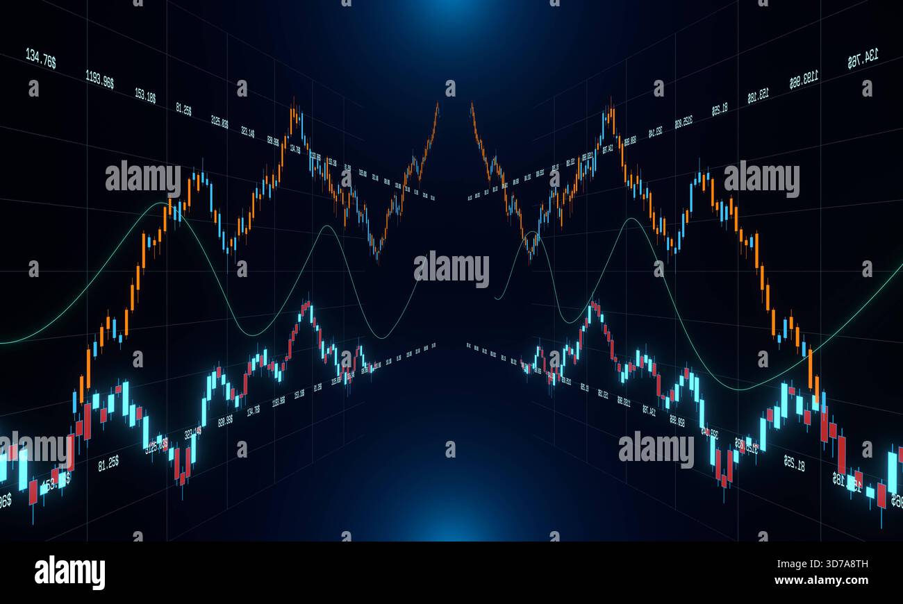 Stock exchange chart, ticker stock market price information. Stock ...
