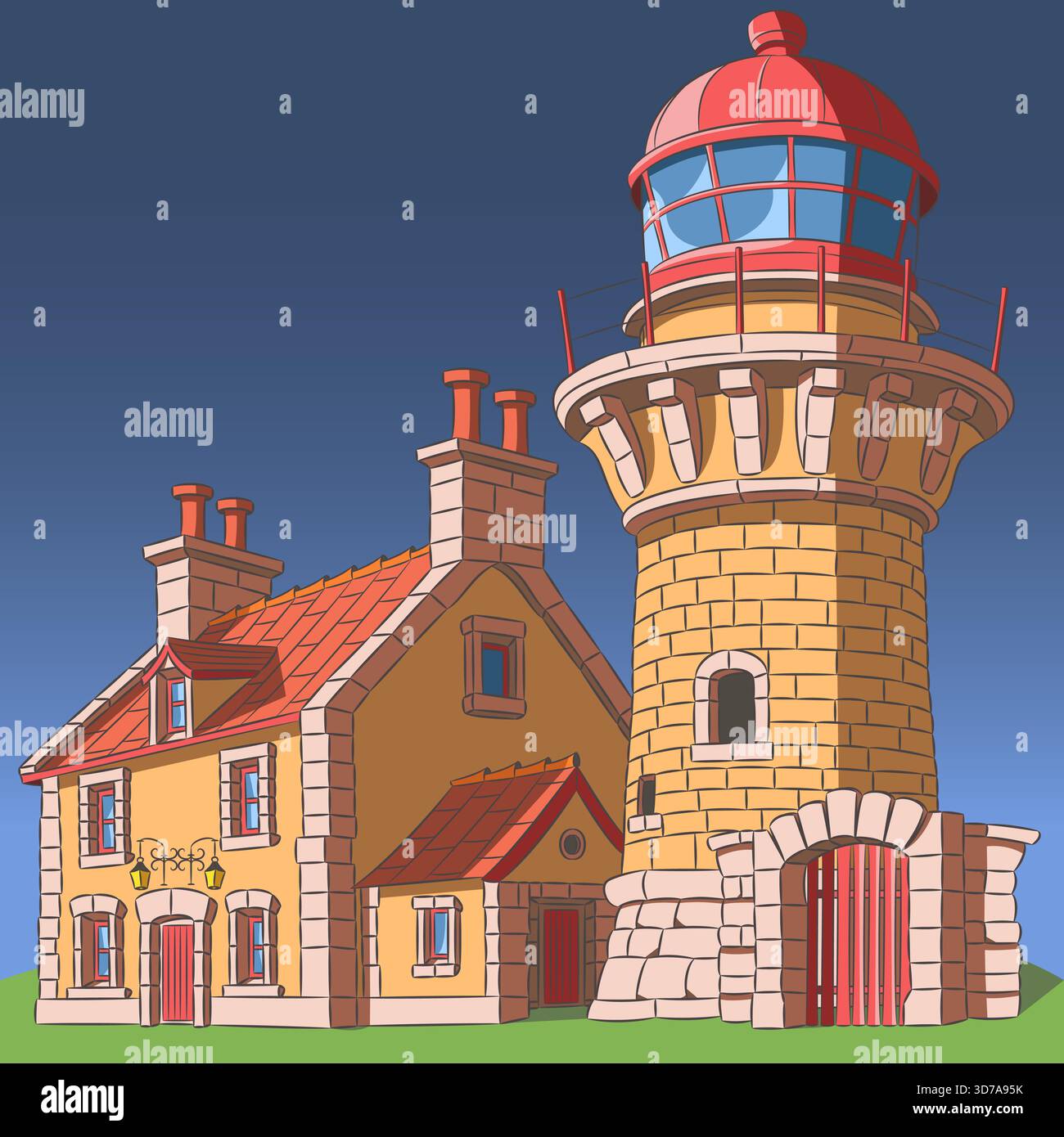 Stone lighthouse tower Stock Vector Images - Alamy