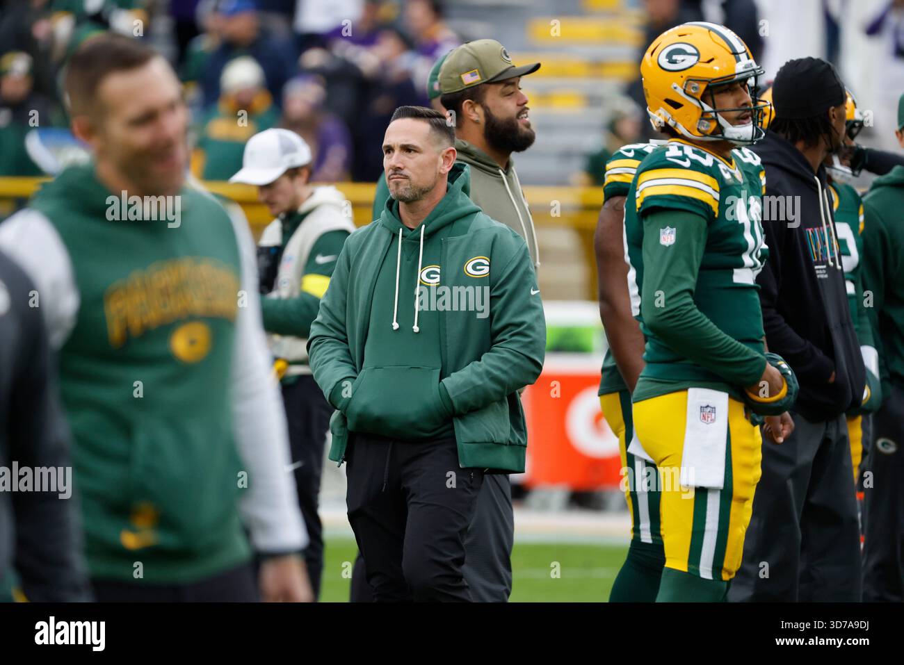 Green Bay Packers head coach Matt LaFleur before an NFL football game ...