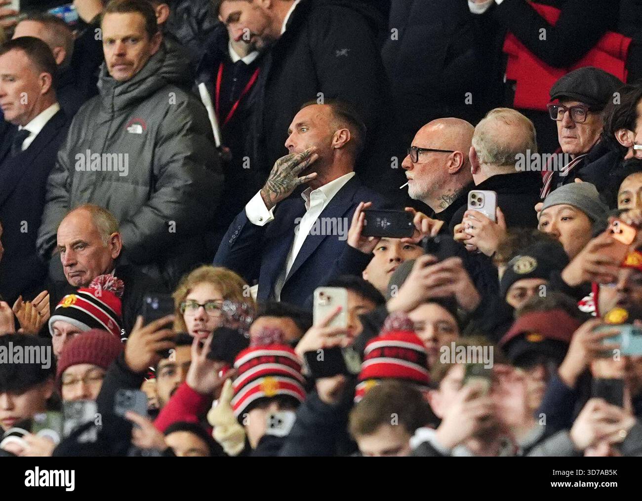 Calum Best in the stands during the Premier League match at Old ...