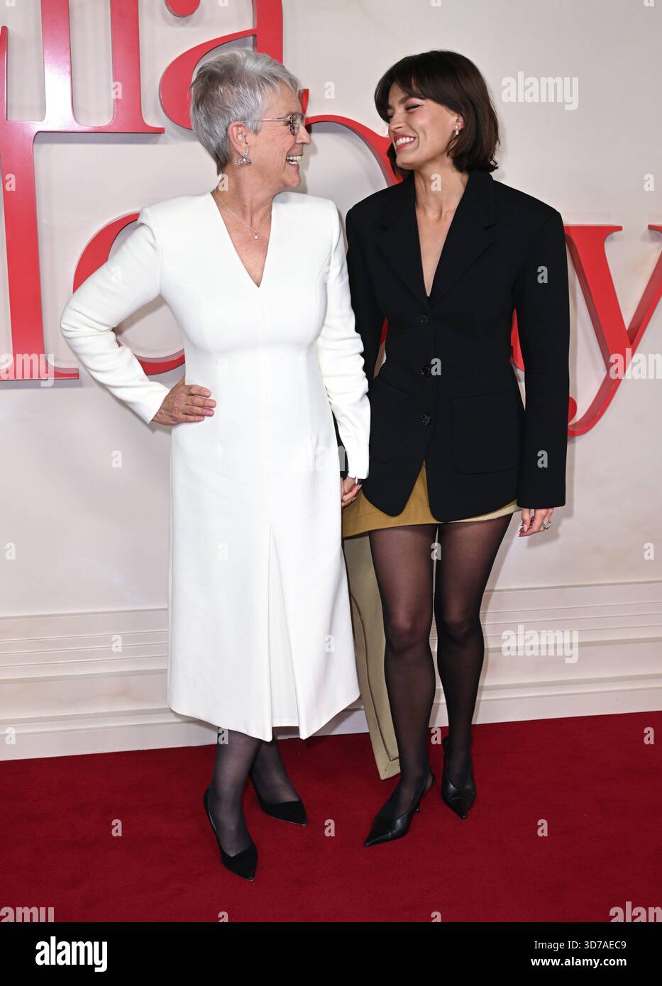London, UK. November 24th, 2025. Jamie Lee Curtis and Emma Mackey ...