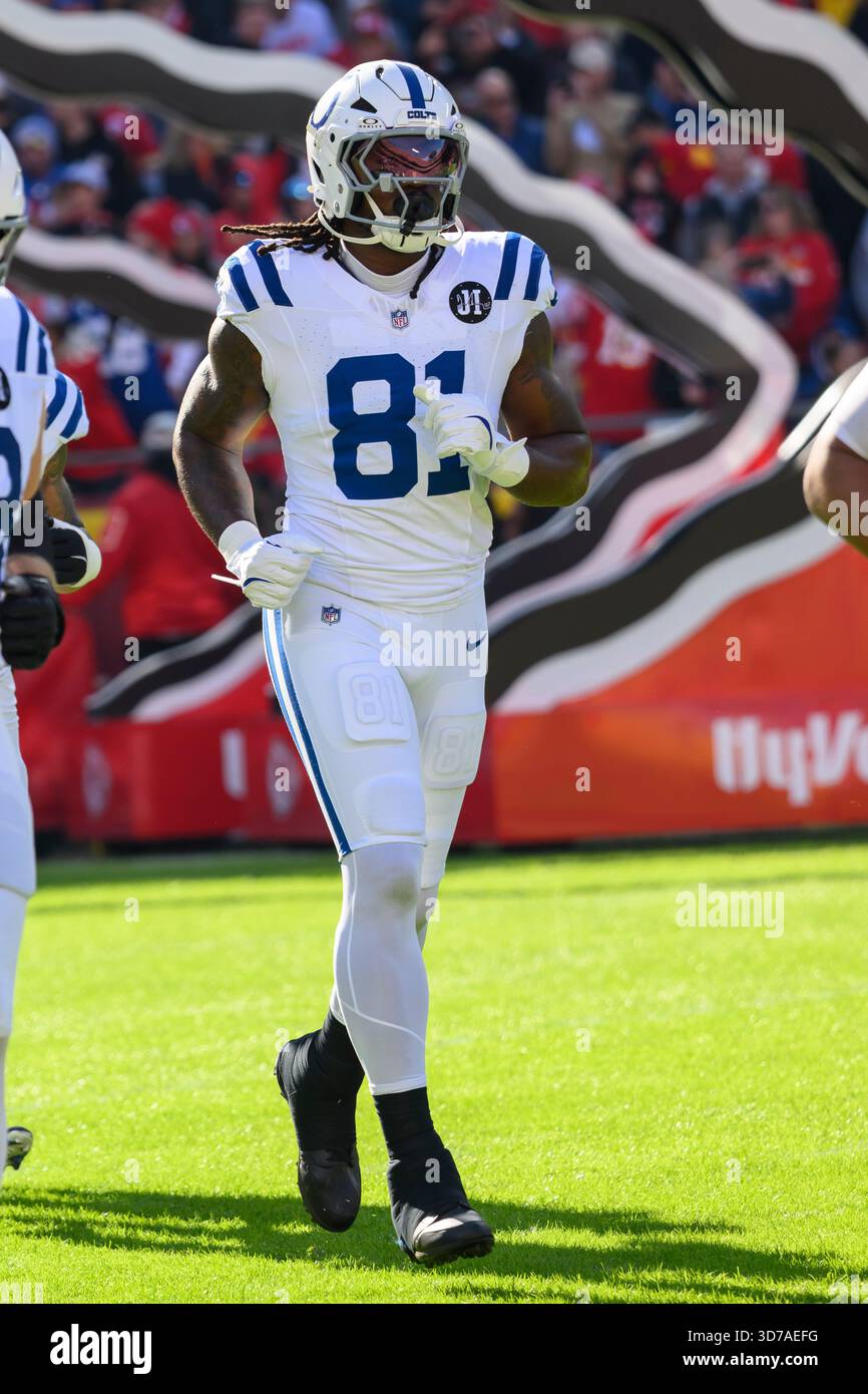Indianapolis Colts tight end Mo Alie-Cox comes onto the field during ...