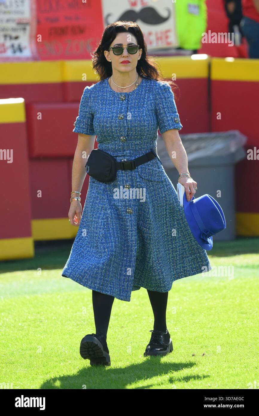Indianapolis Colts owner Carlie Irsay-Gordon comes onto the field ...