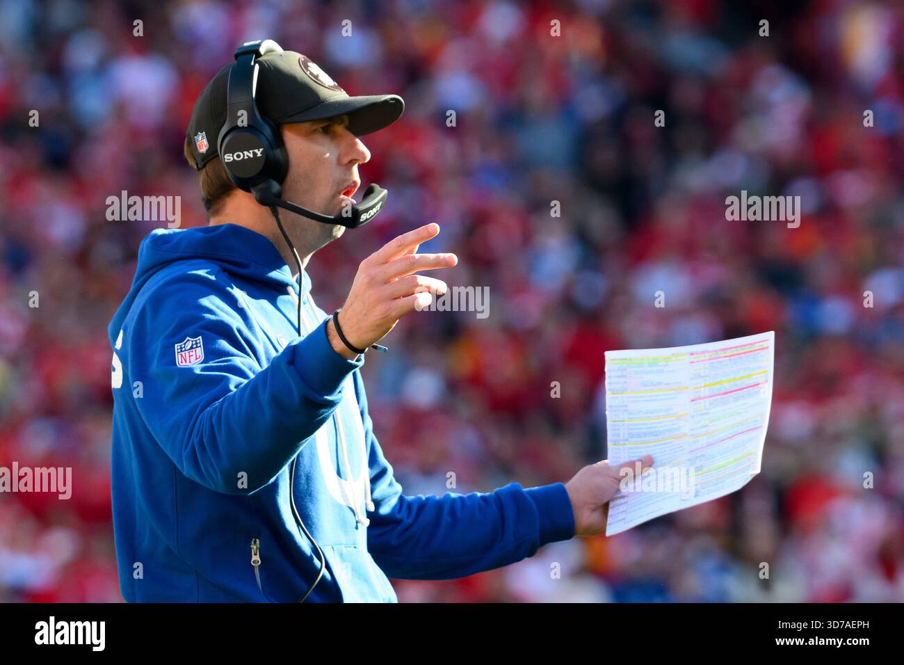 Indianapolis Colts head coach Shane Steichen reacts to a play during ...