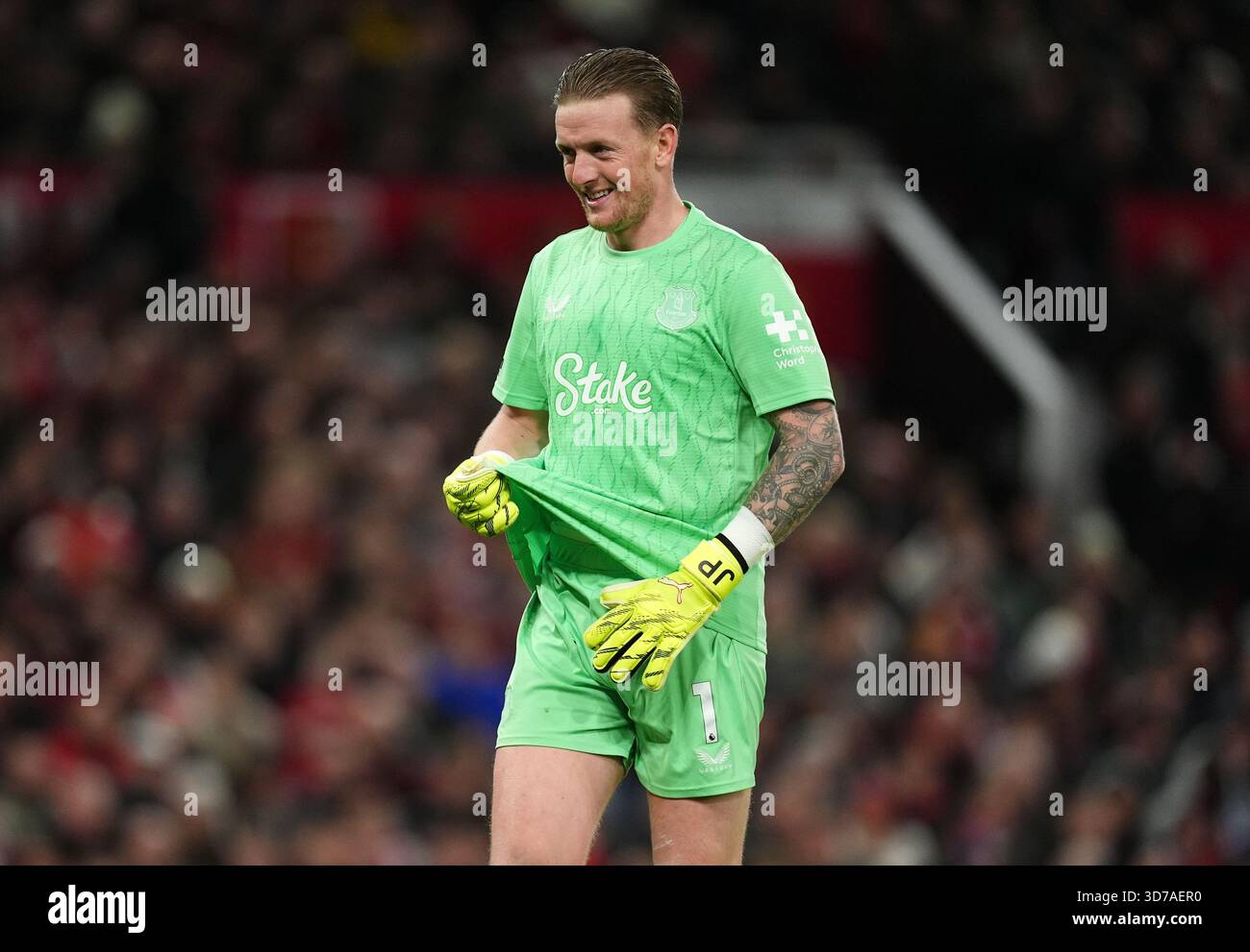 Everton goalkeeper Jordan Pickford during the Premier League match at ...
