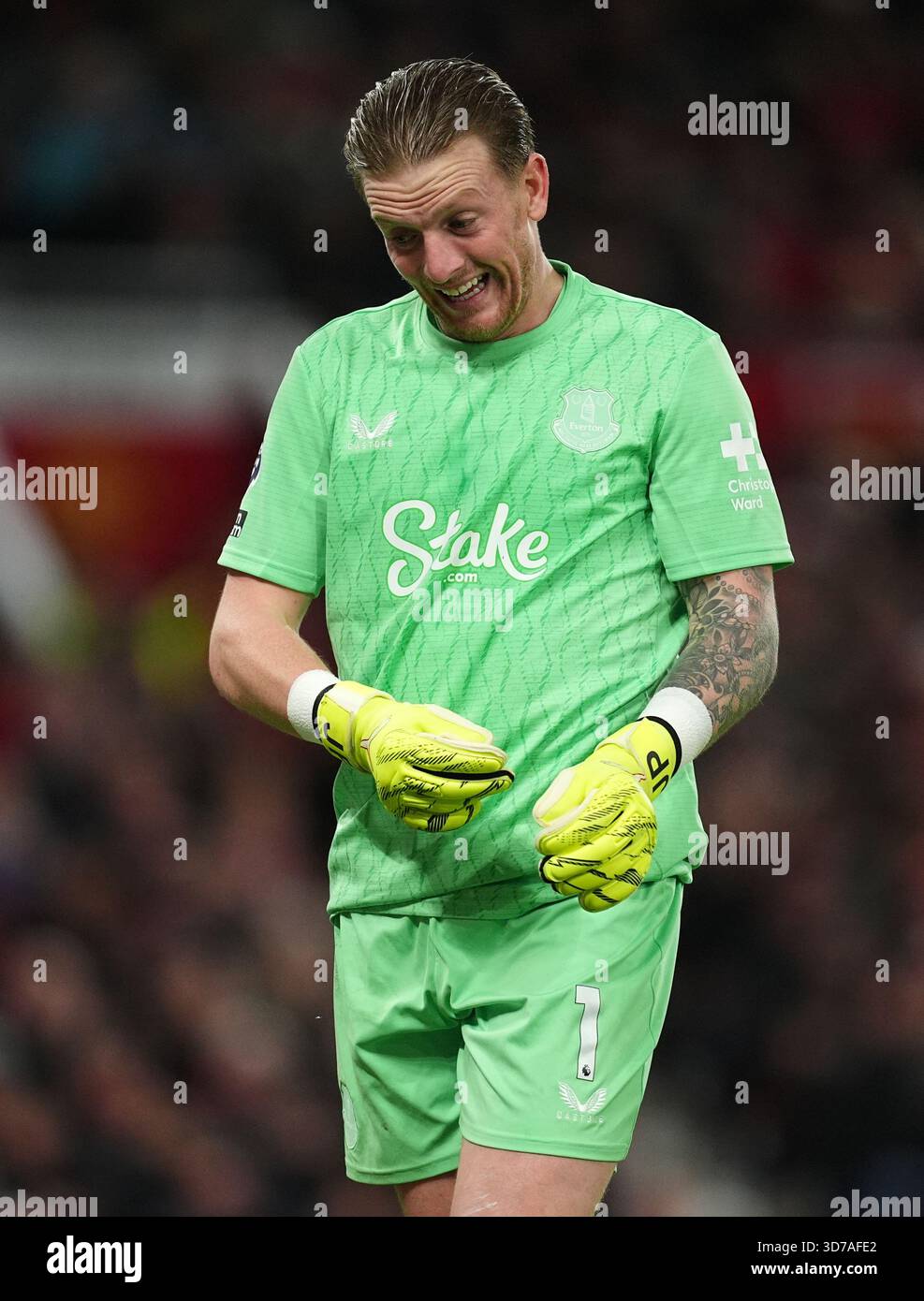 Everton goalkeeper Jordan Pickford during the Premier League match at ...