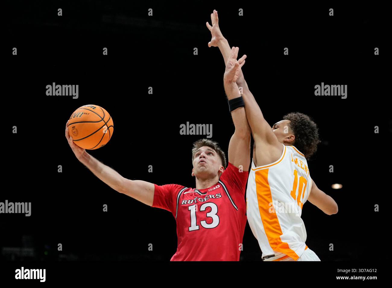 Rutgers guard Harun Zrno (13) shoots a layup against Tennessee Nate ...