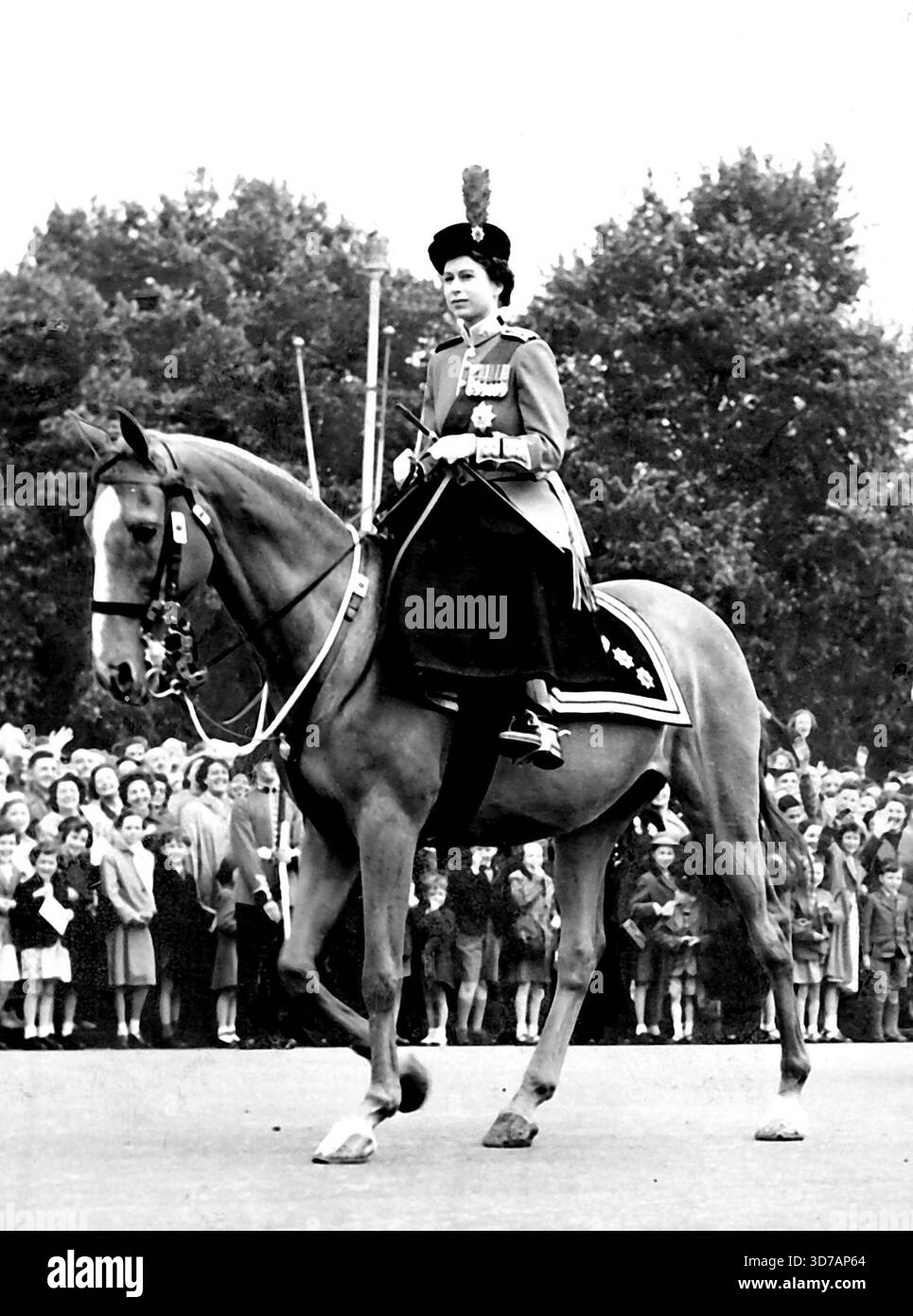 The Trooping The Color Ceremony - A close-up of H.M. the Queen, a ...