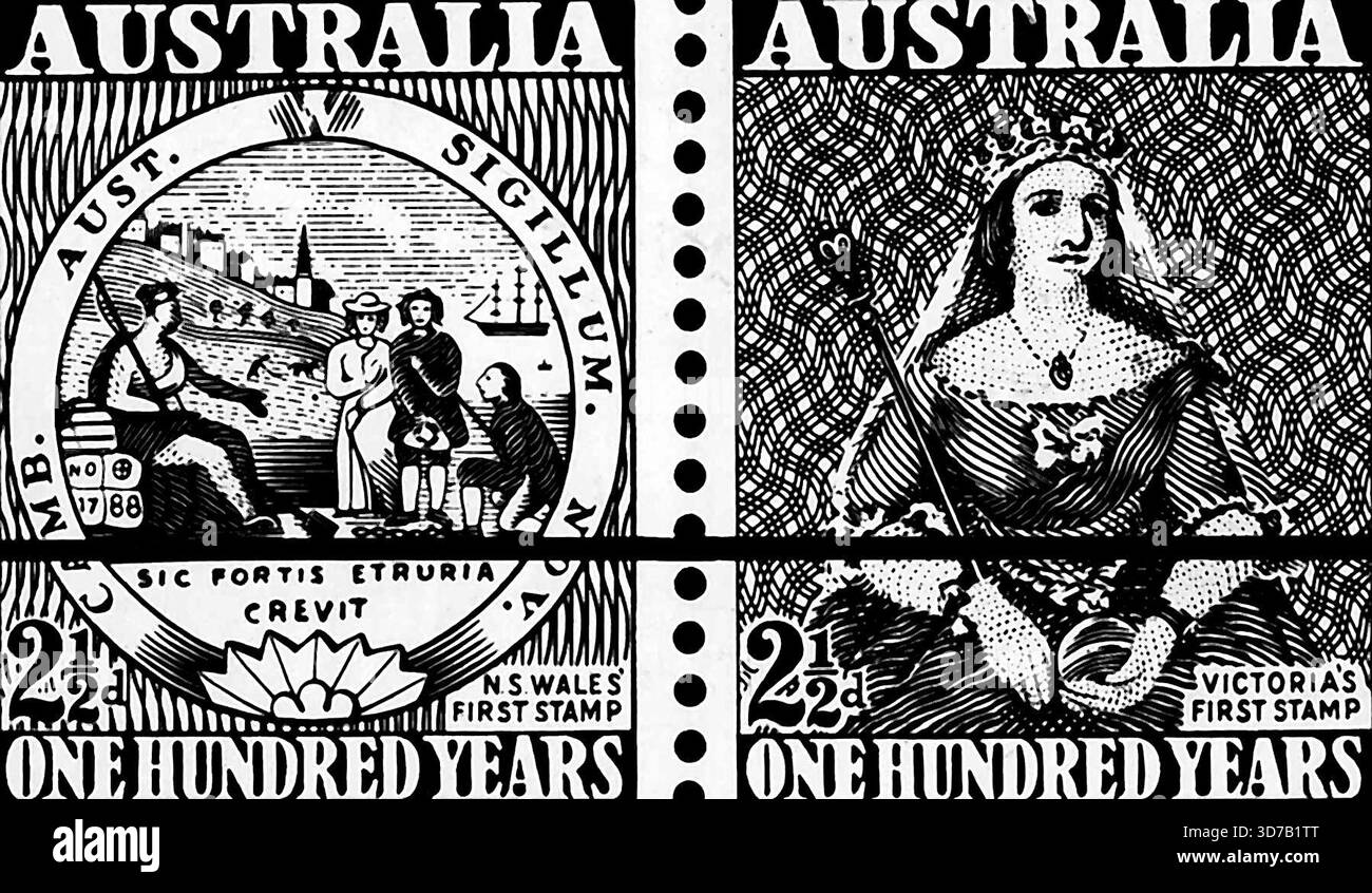 Vintage stamp of centenary Black and White Stock Photos & Images - Alamy