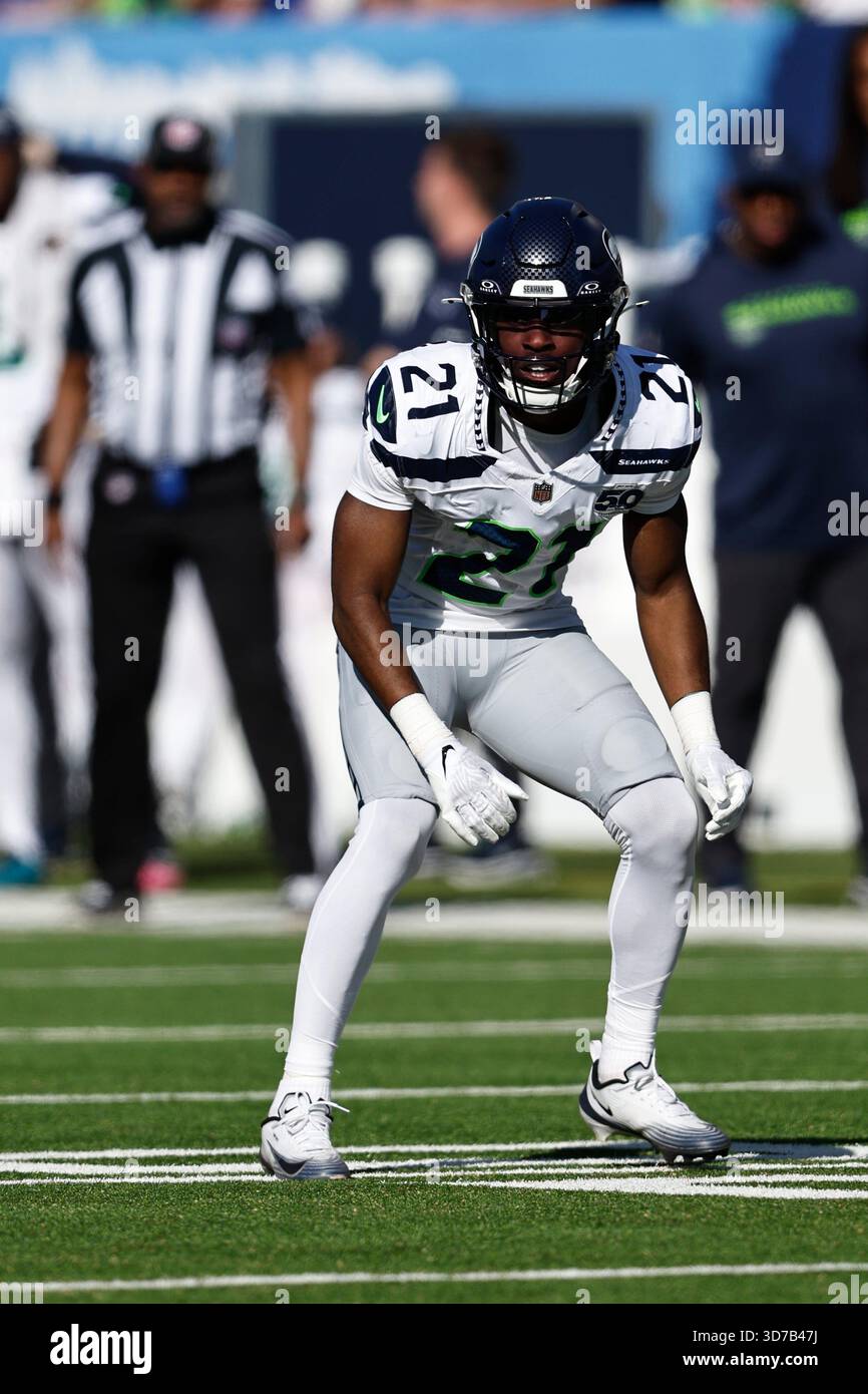 Seattle Seahawks cornerback Devon Witherspoon (21) plays during their ...
