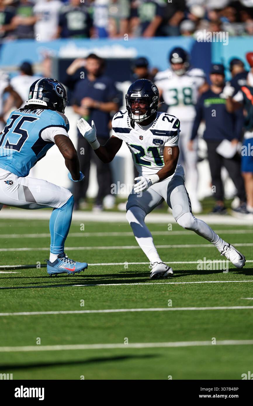 Seattle Seahawks cornerback Devon Witherspoon (21) plays during their ...