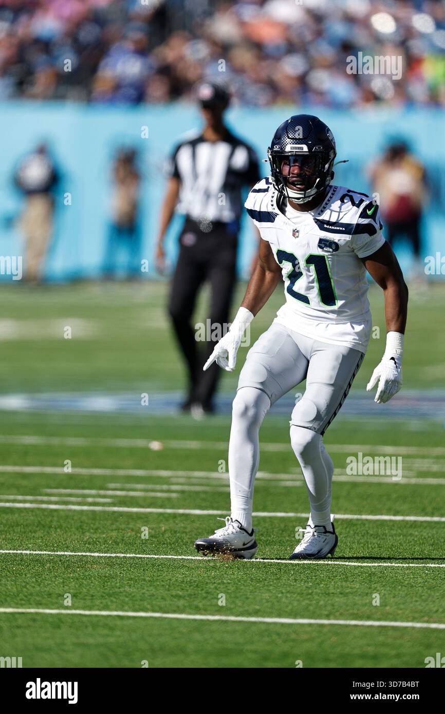 Seattle Seahawks cornerback Devon Witherspoon (21) plays during their ...