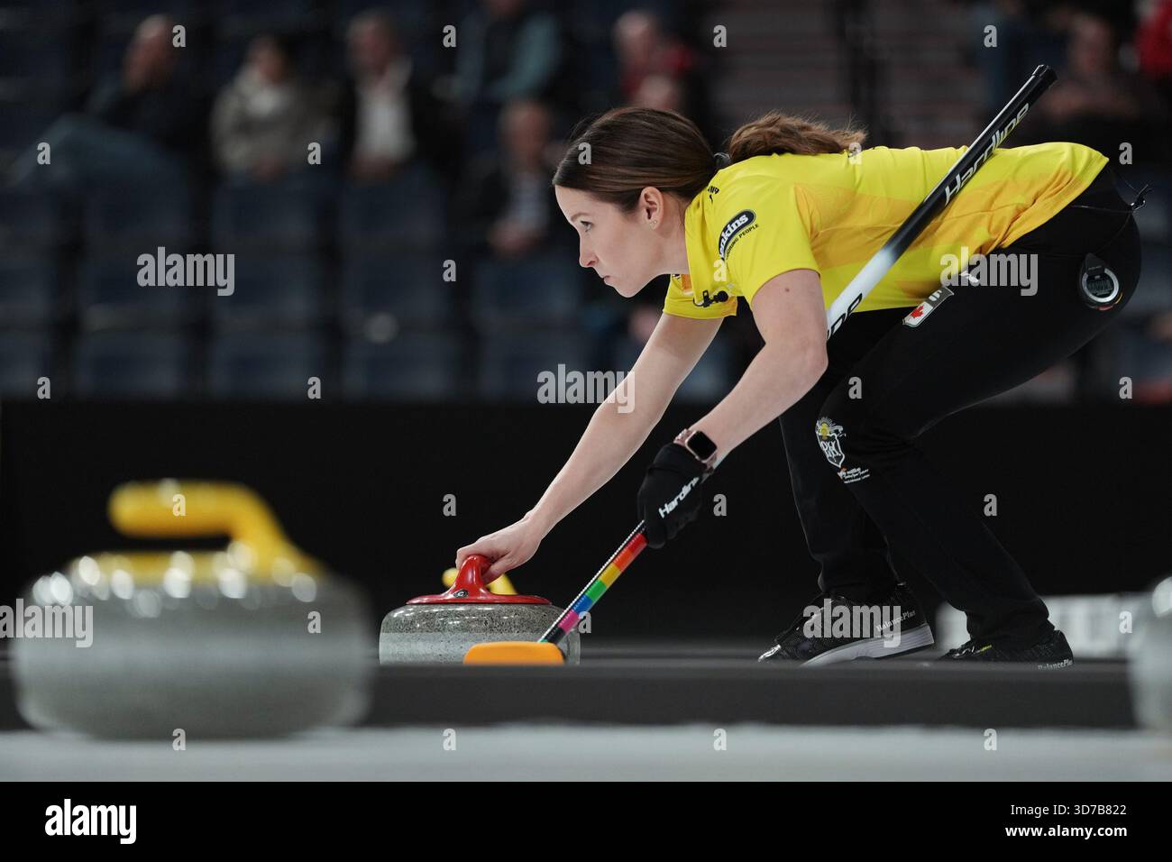 Kaitlyn Lawes prepares to deliver a rock during Canadian Olympic ...