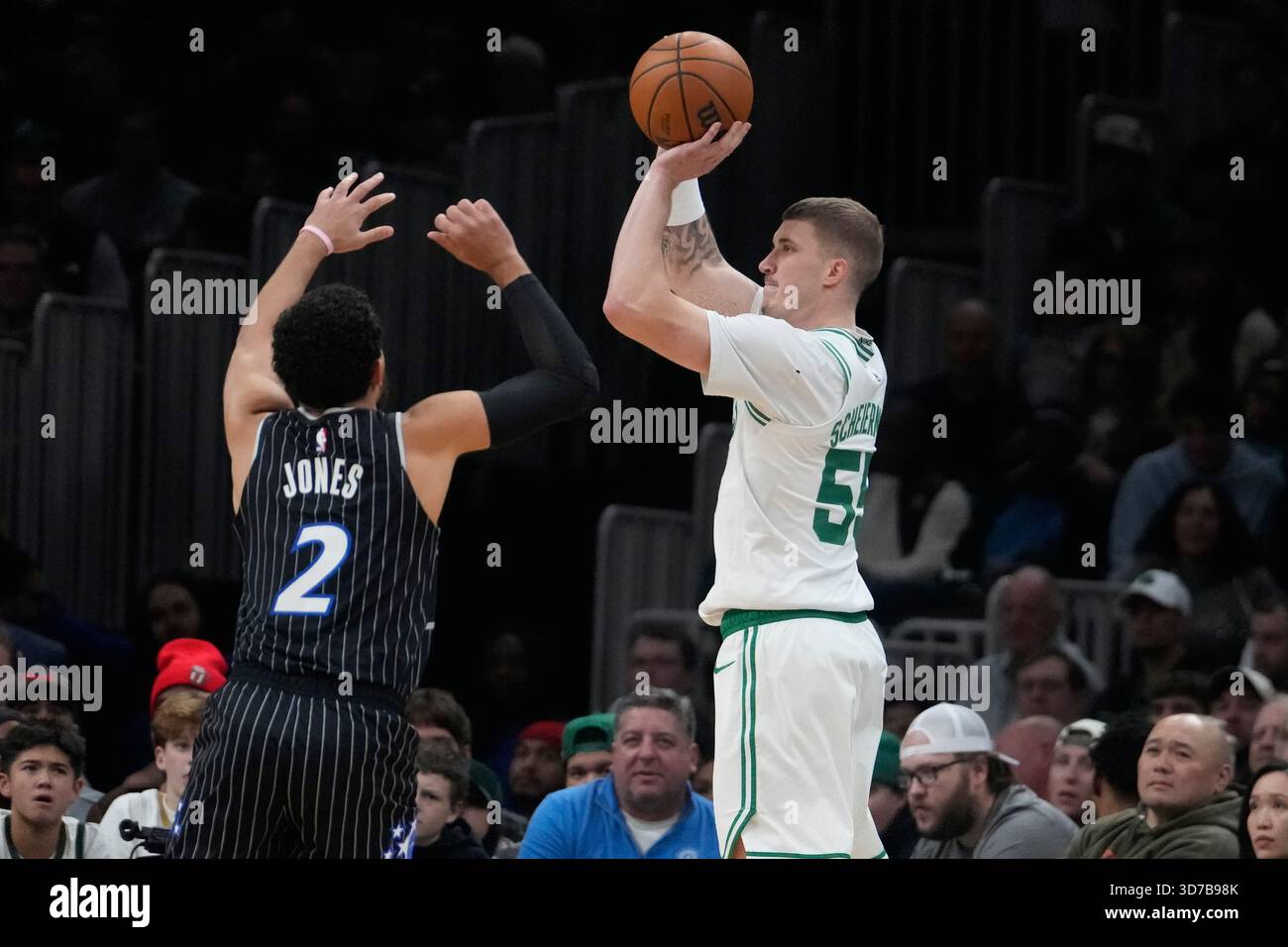 Boston Celtics guard Baylor Scheierman (55)shoots during the second ...