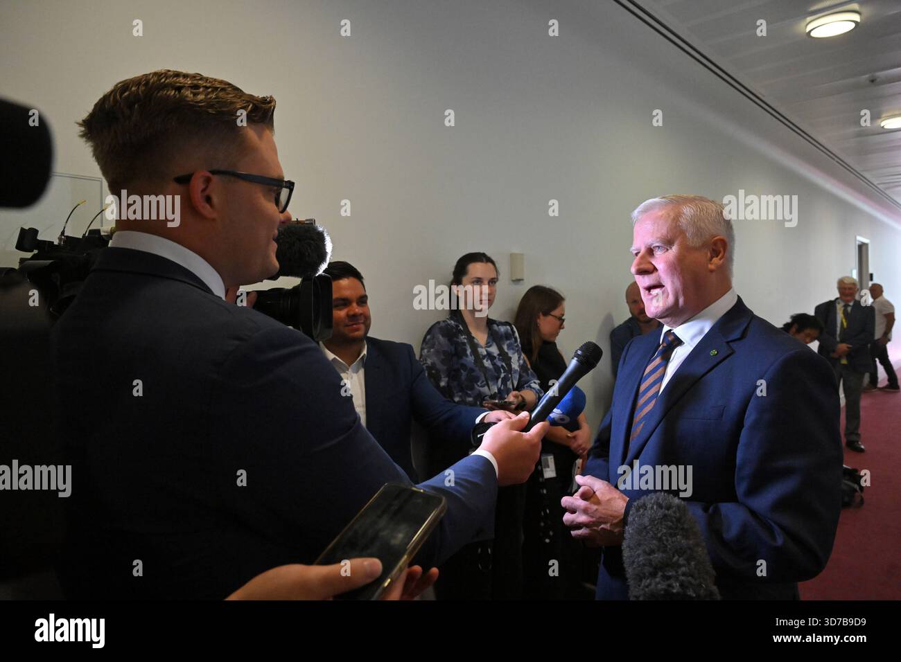 Nationals member for Riverina Michael McCormack speaks to journalists ...