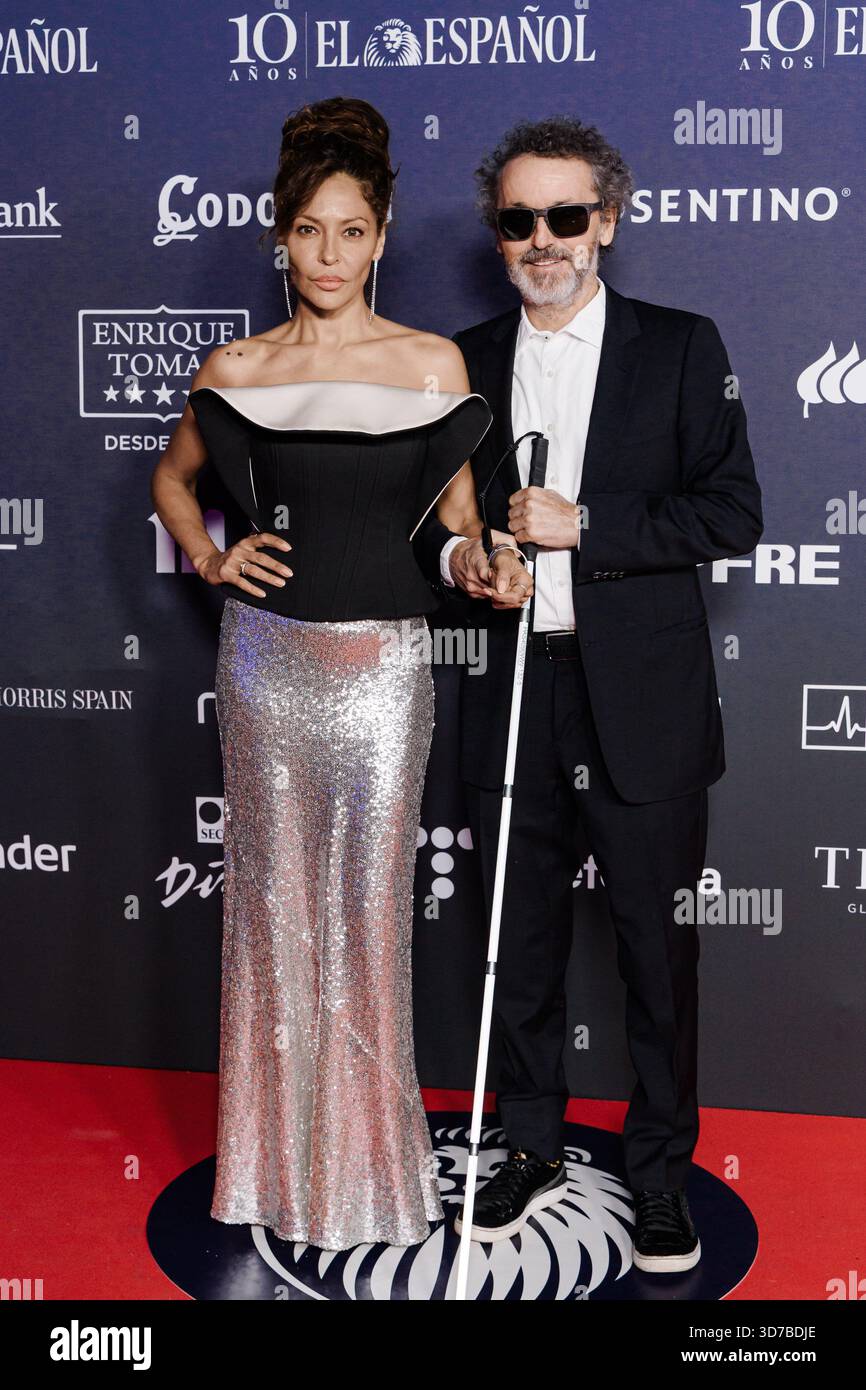 Actress Patricia Pérez and journalist Lluís Canut pose during the ...