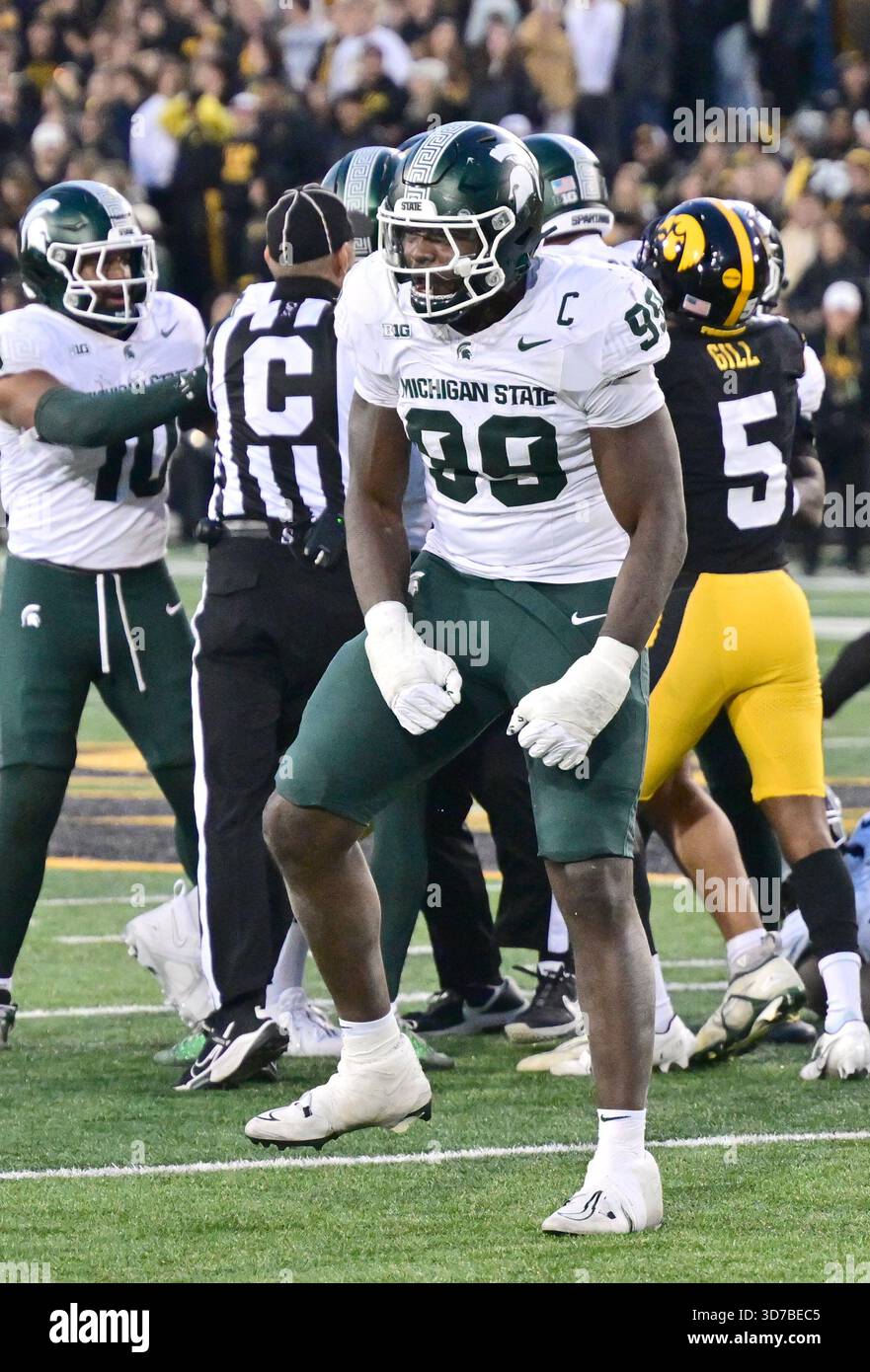 IOWA CITY, IA - NOVEMBER 22: Michigan State right defensive end ...