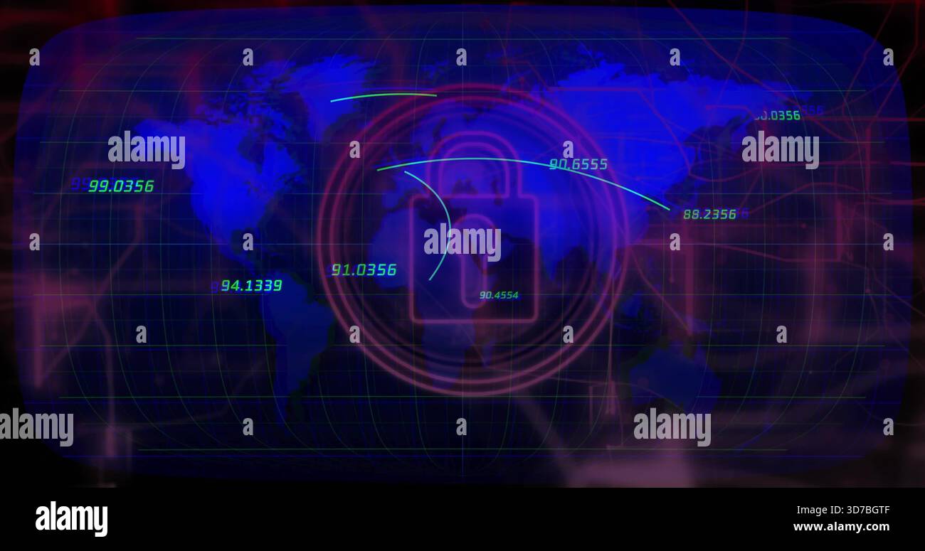 Blue red radar grid map hi-res stock photography and images - Alamy