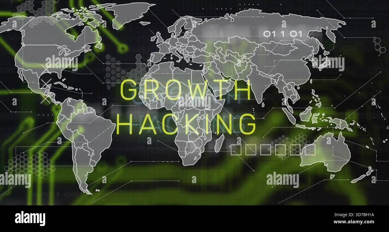 Displaying wide world map graphic centered on dashboard, featuring neon ...