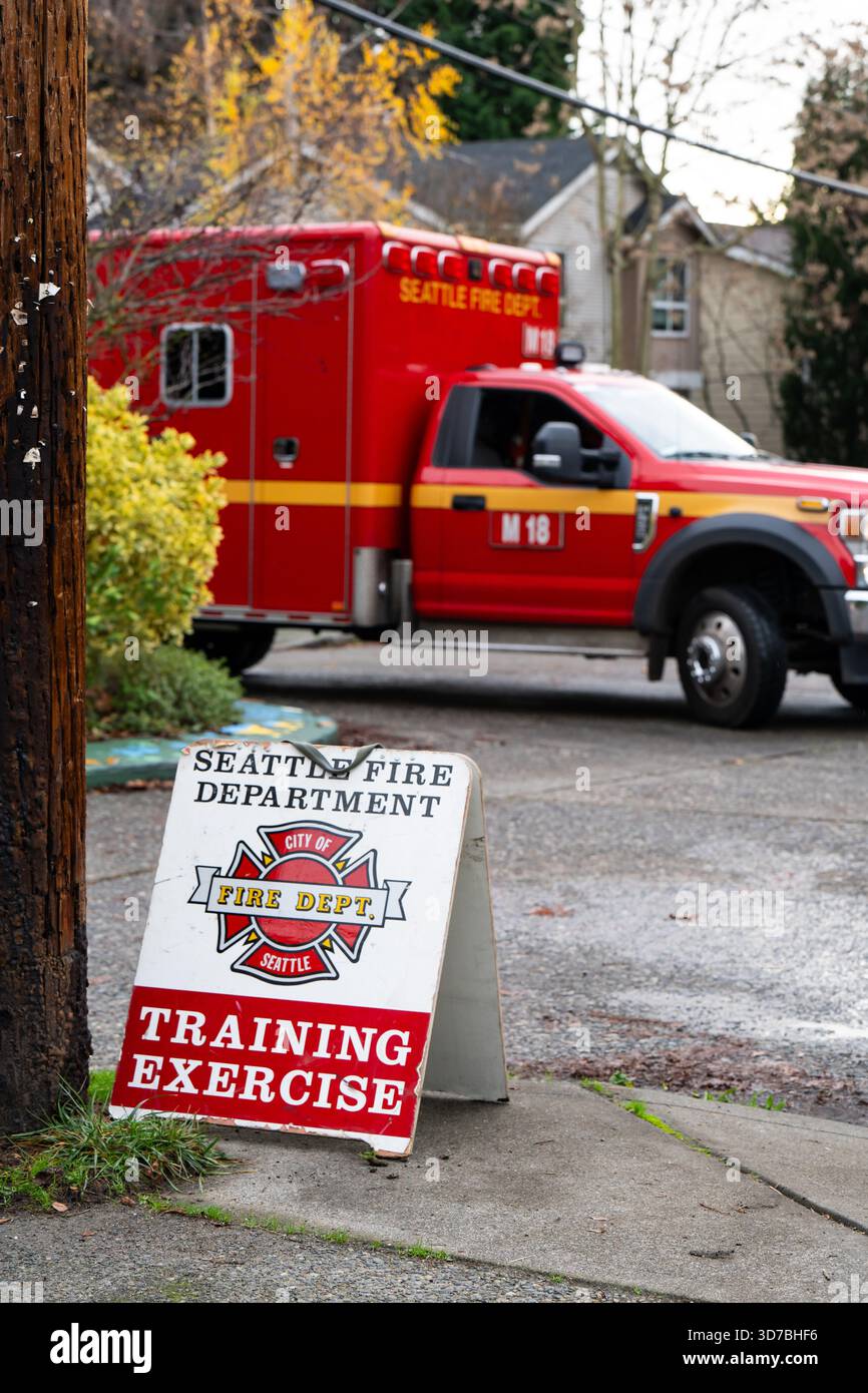Seattle, USA. 24th Nov, 2025. Seattle Fire Department live fire ...