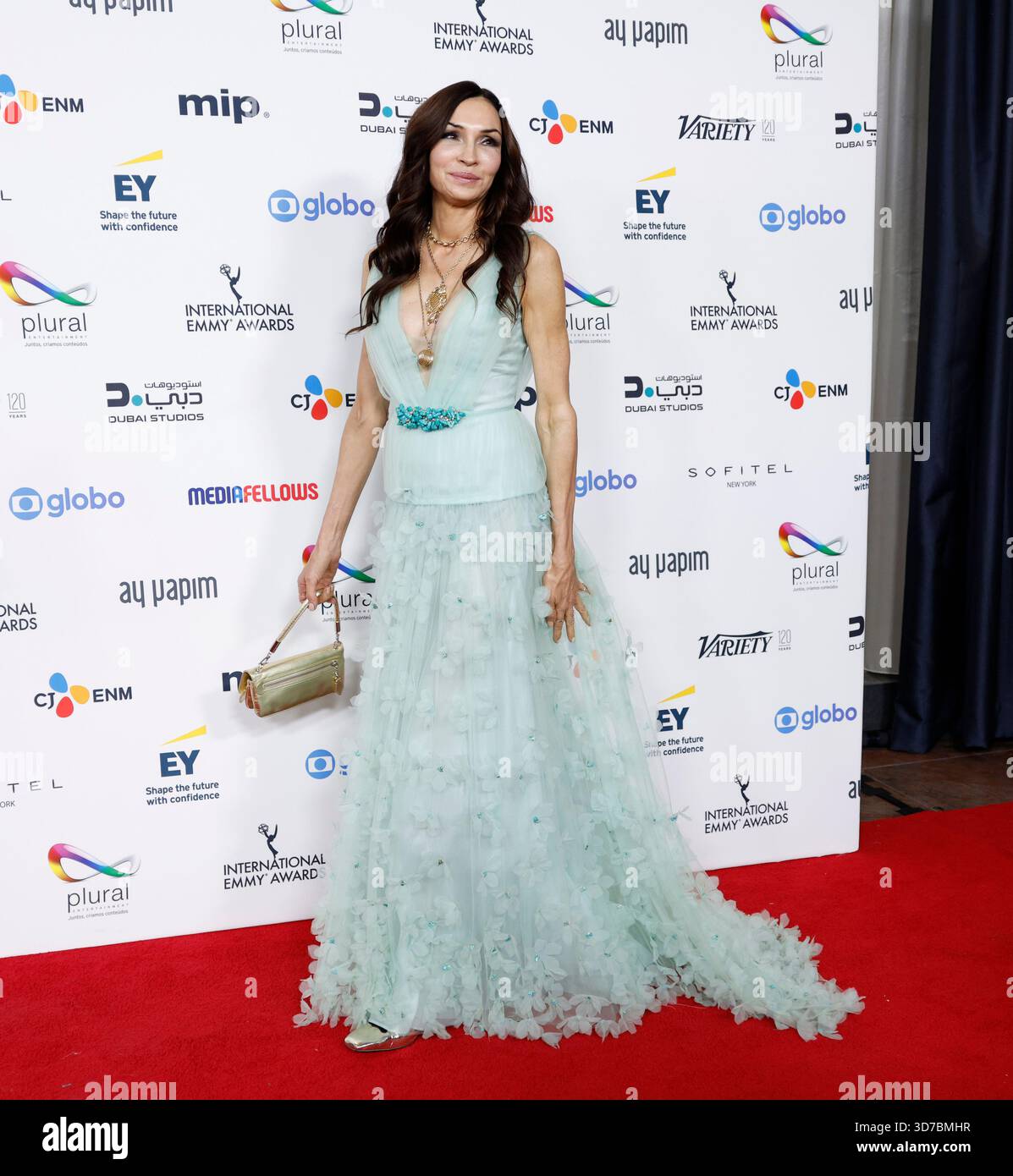 Famke Janssen arrives on the red carpet at the 53rd International Emmy ...