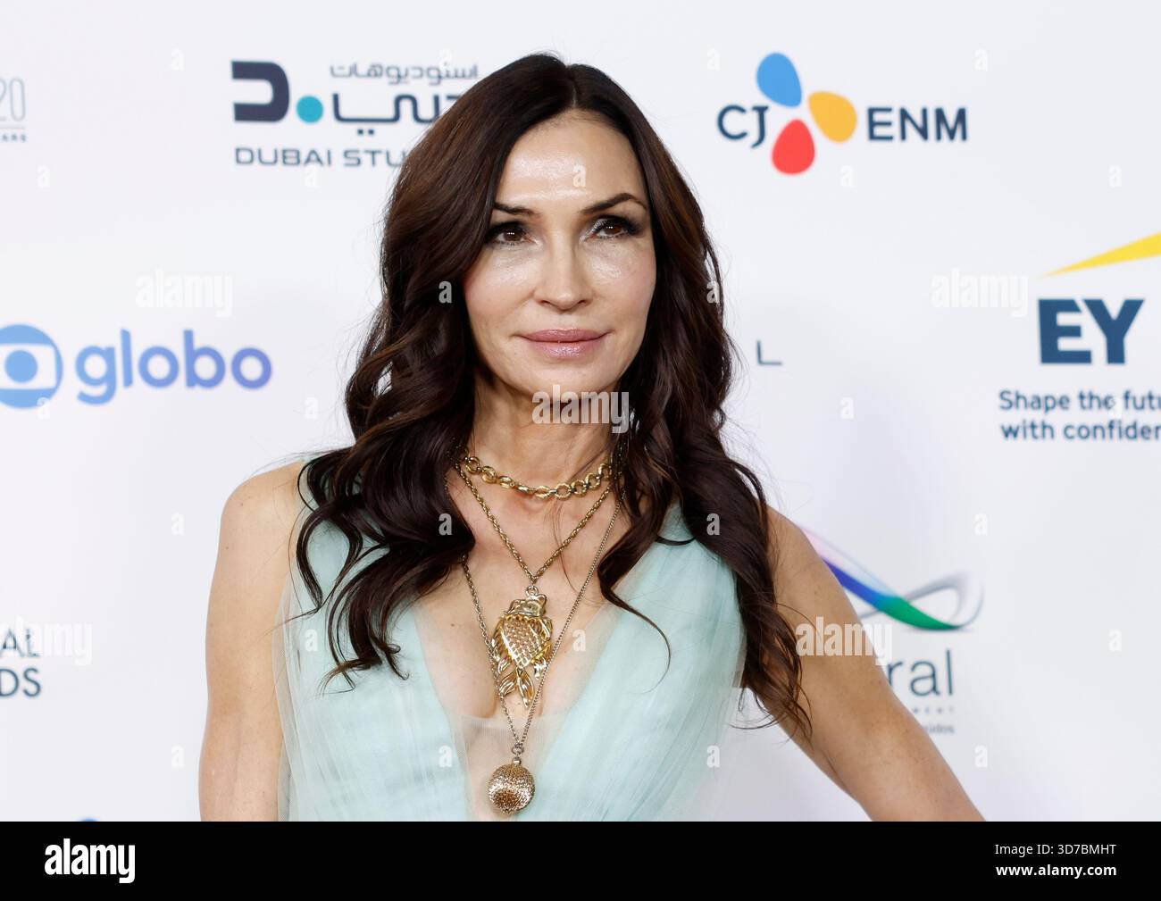Famke Janssen arrives on the red carpet at the 53rd International Emmy ...