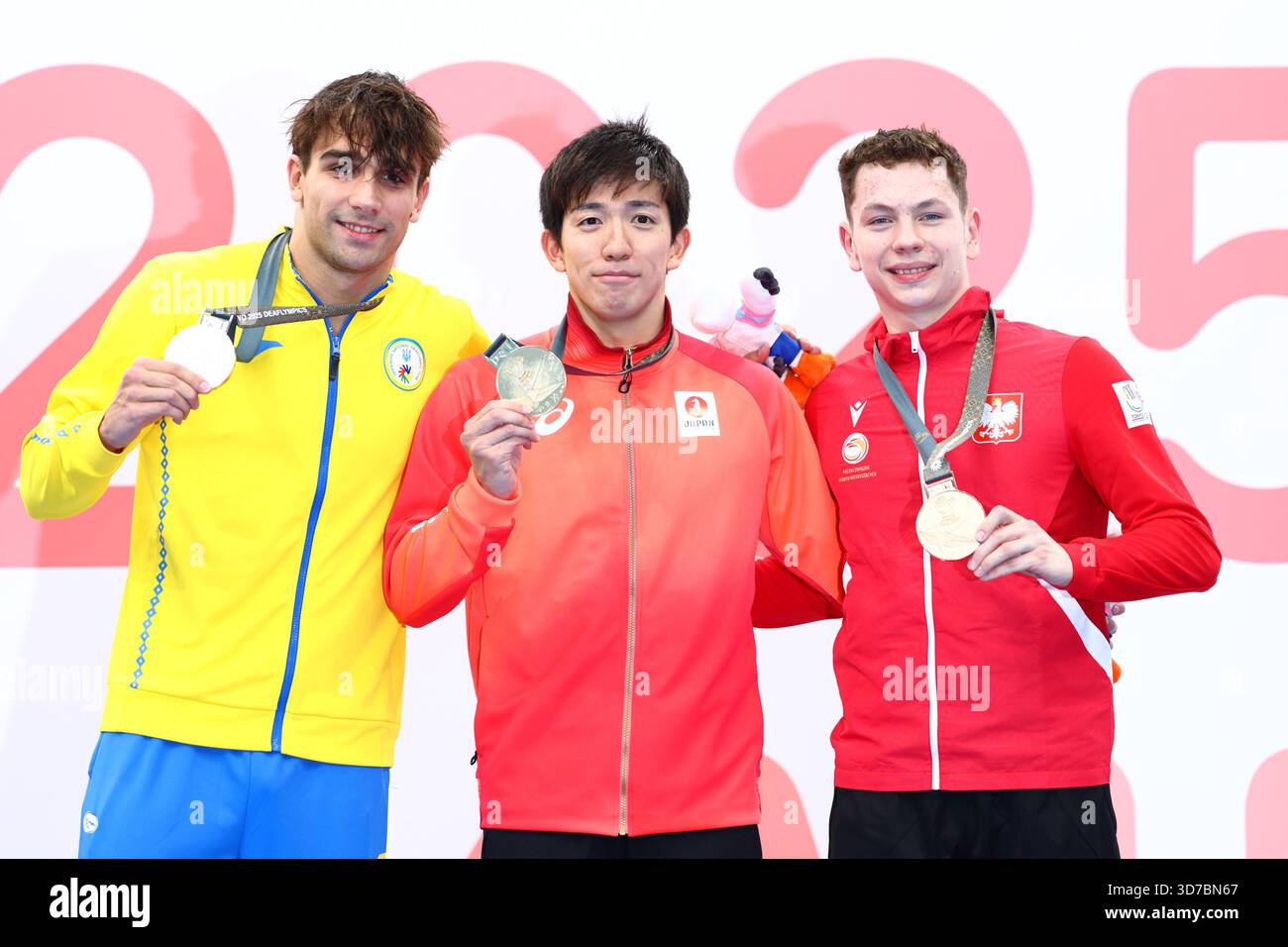 (L-R) Illia Sultanov (UKR), Ryutaro Ibara (JPN), Rafal Wojcik (POL), NOVEMBER 21, 2025 ...