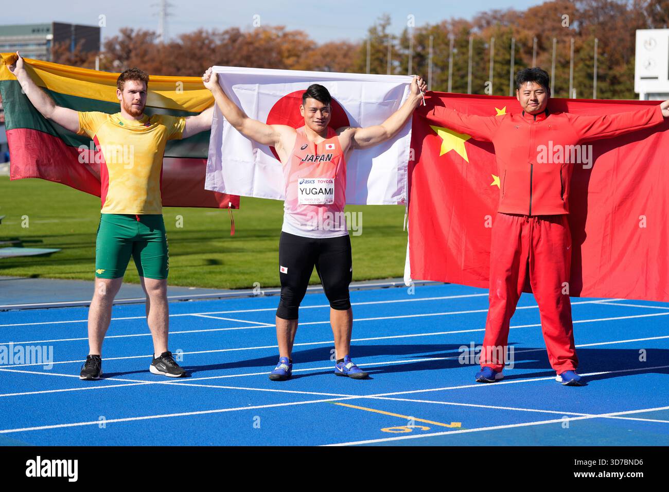 (L-R) Mazvydas Paurys (LTY), Masateru Yugami (JPN), Yulin Li (CHN), NOVEMBER 24, 2025 ...