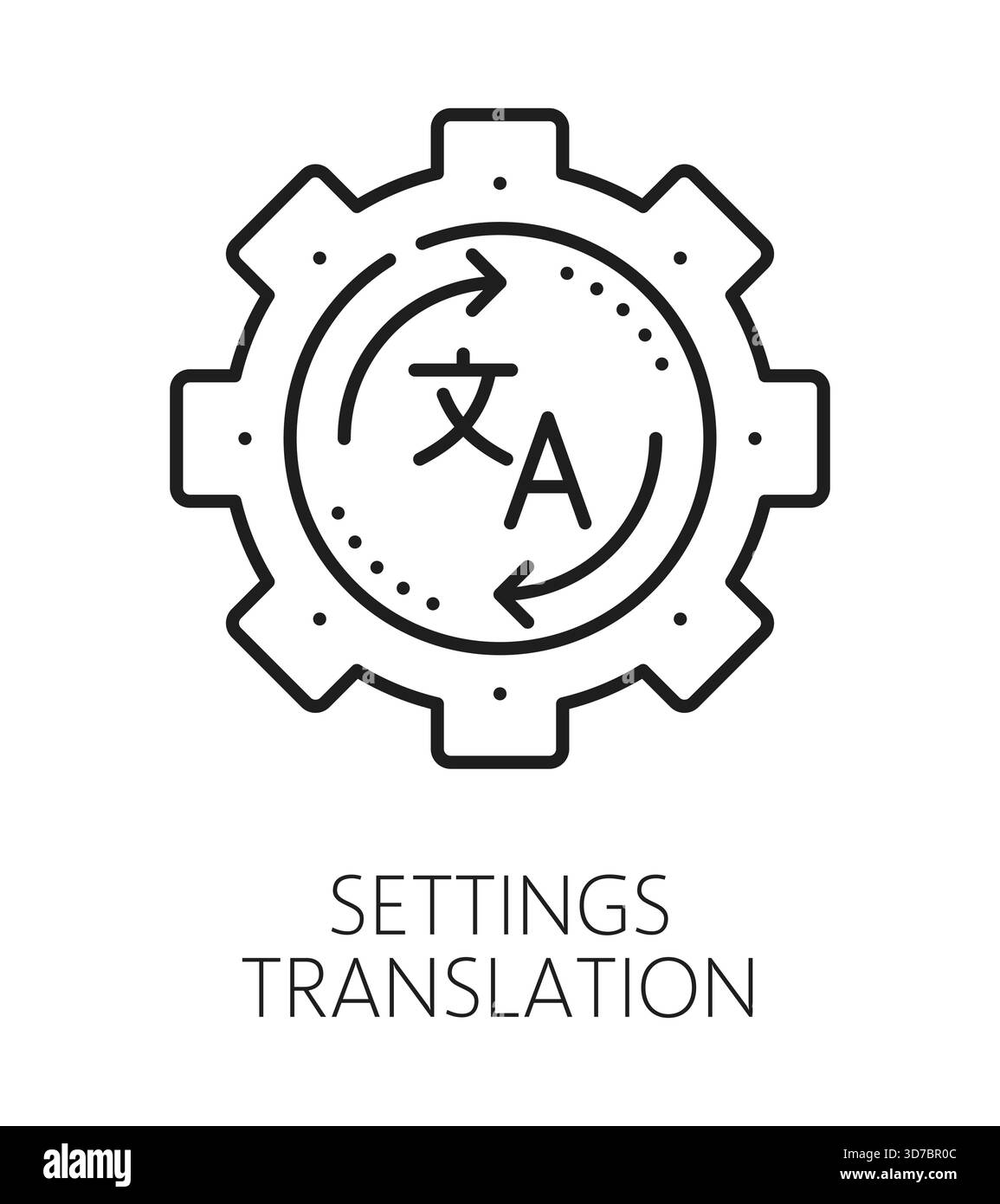 English language translation settings line icon or pictogram. Language ...