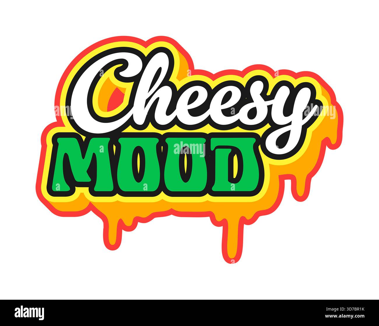 Fast food cheesy mood retro Y2K sticker or tag. Takeout menu Y2K vector ...