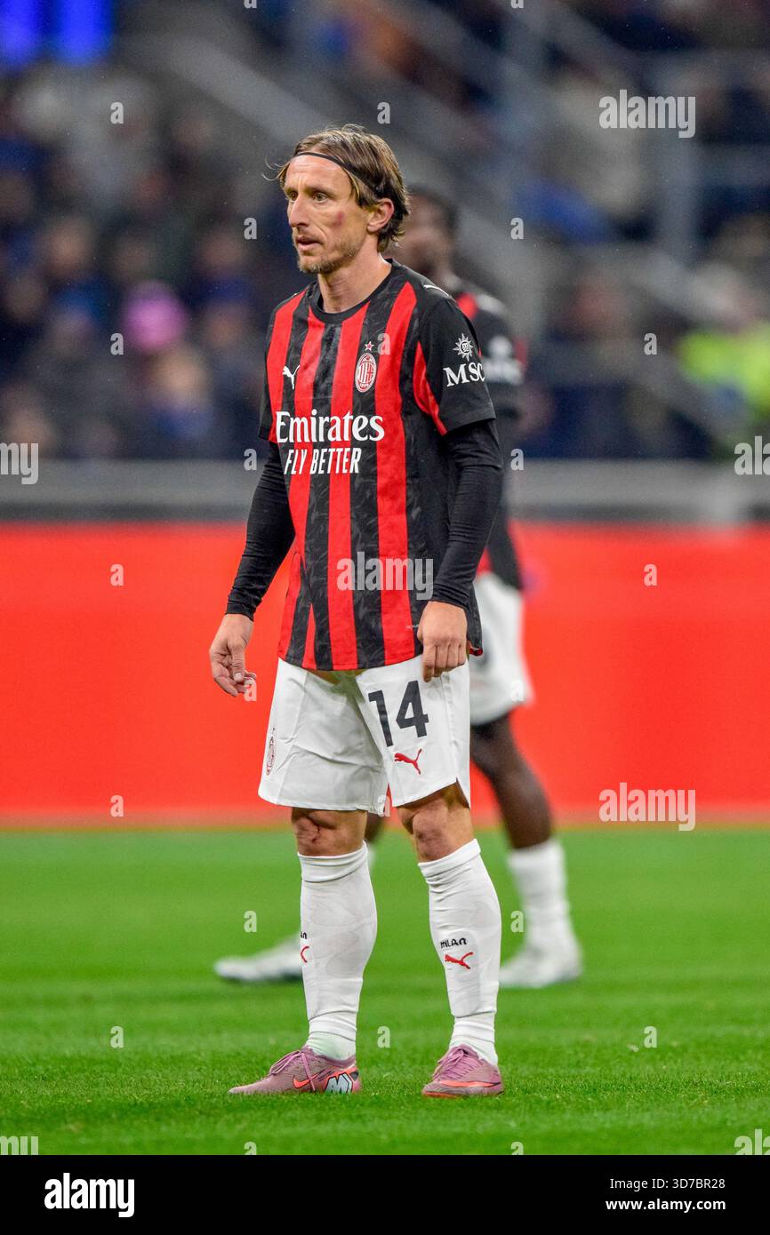 Luka Modric of Milan seen during the serie A match Inter Vs AC Milan at San Siro stadium. Final ...