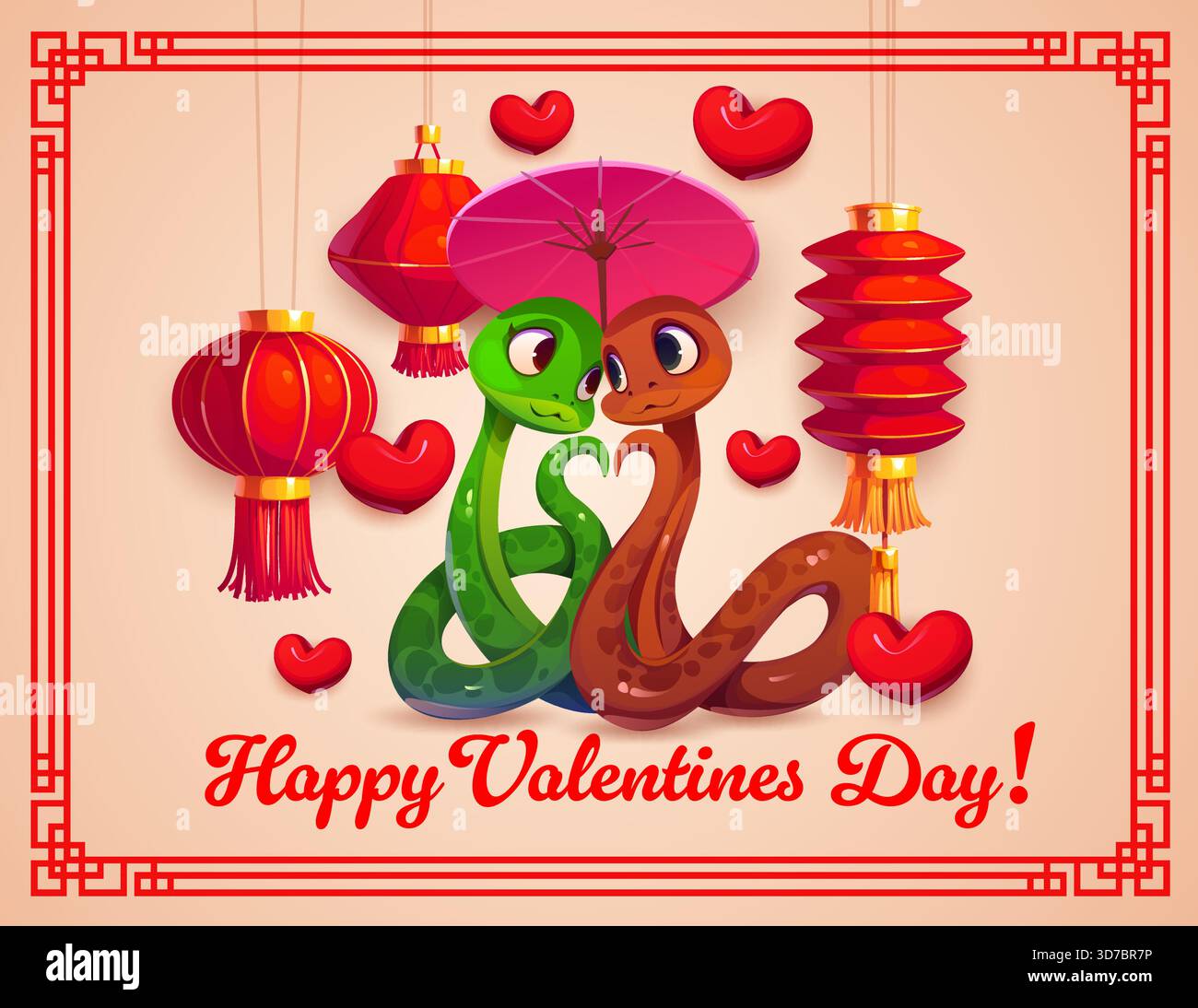 Happy romantic asian couple Stock Vector Images - Alamy