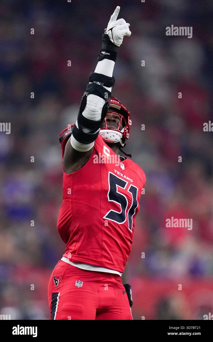 Houston Texans defensive end Will Anderson Jr. (51) celebrates his sack ...