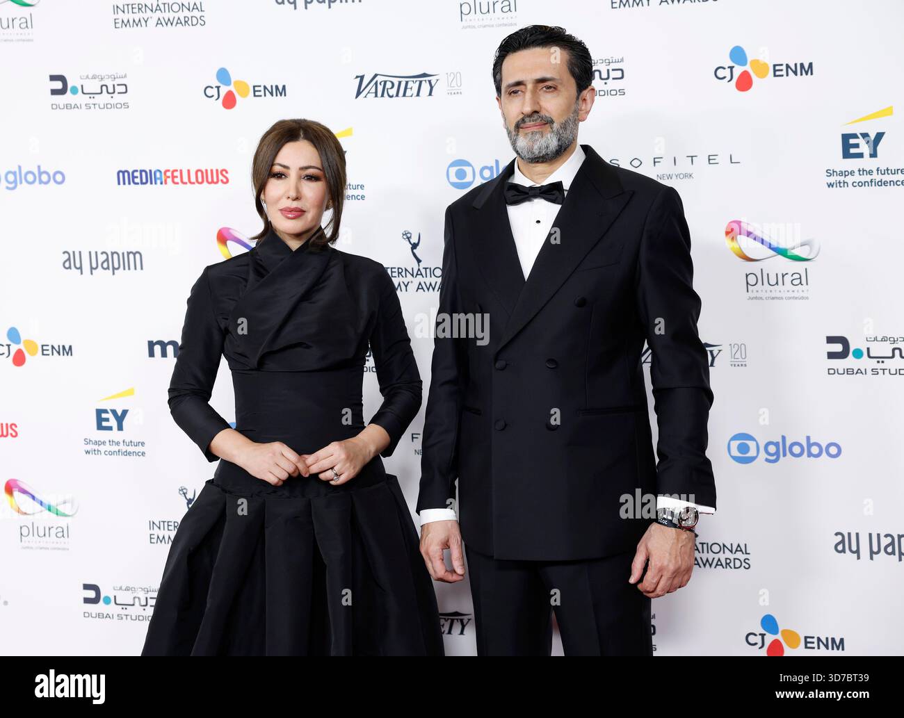 Algerian journalist Fairouz Ziani (L) and Palestinian journalist Asef ...